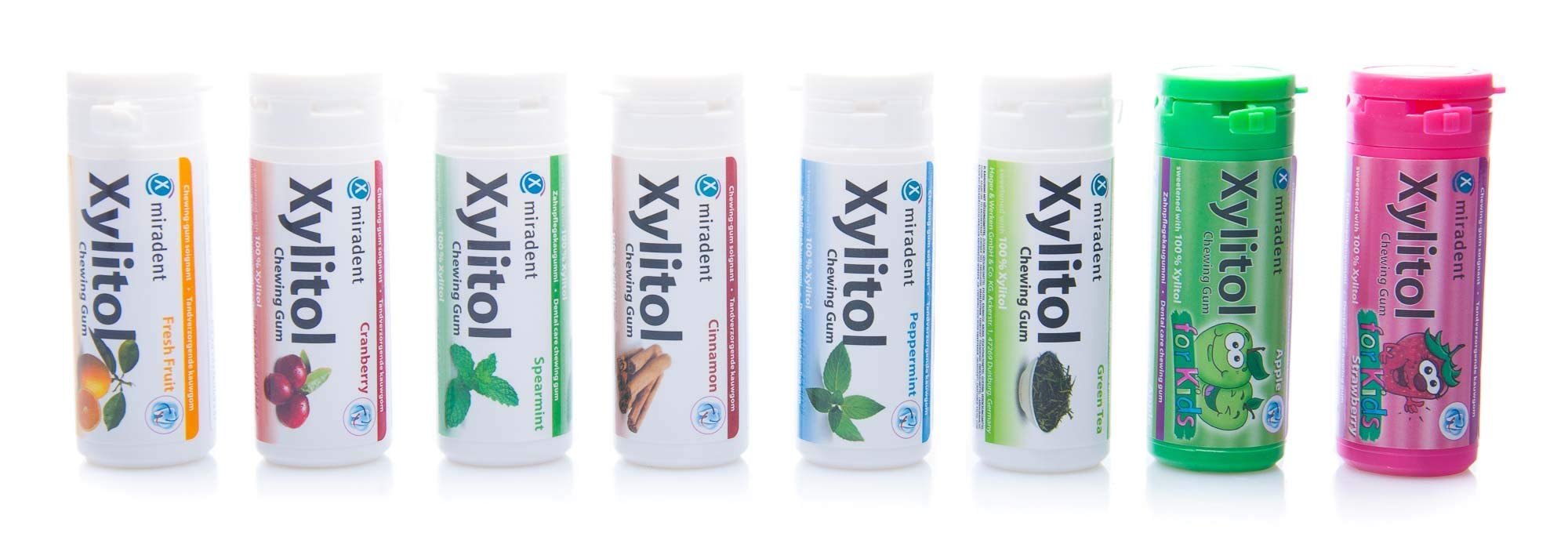 Miradent Chewing Gum Sample Set - 8 Varieties for Fresh Breath ...