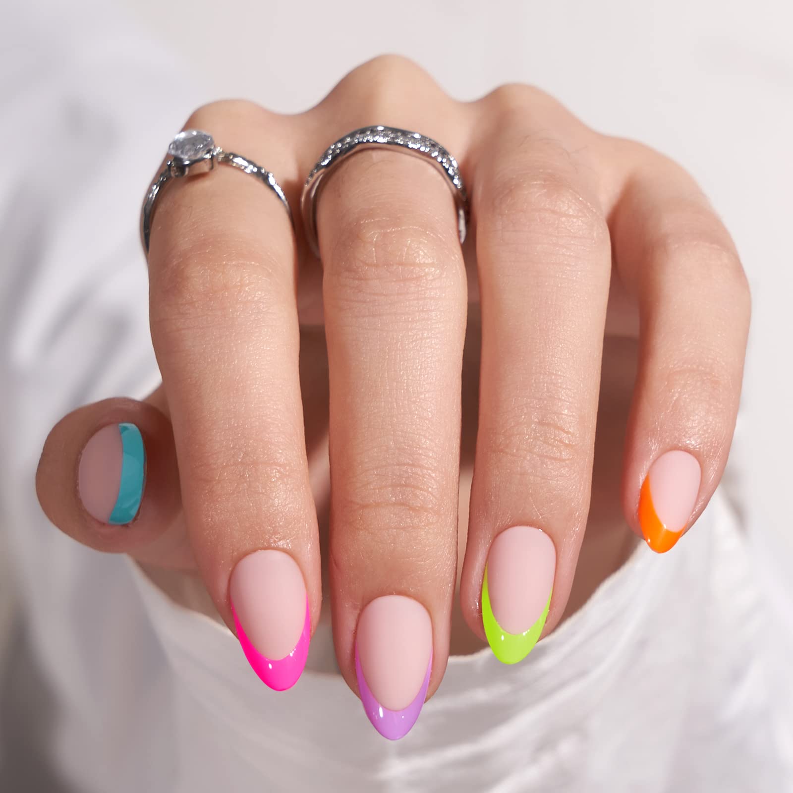 Neon French Nails