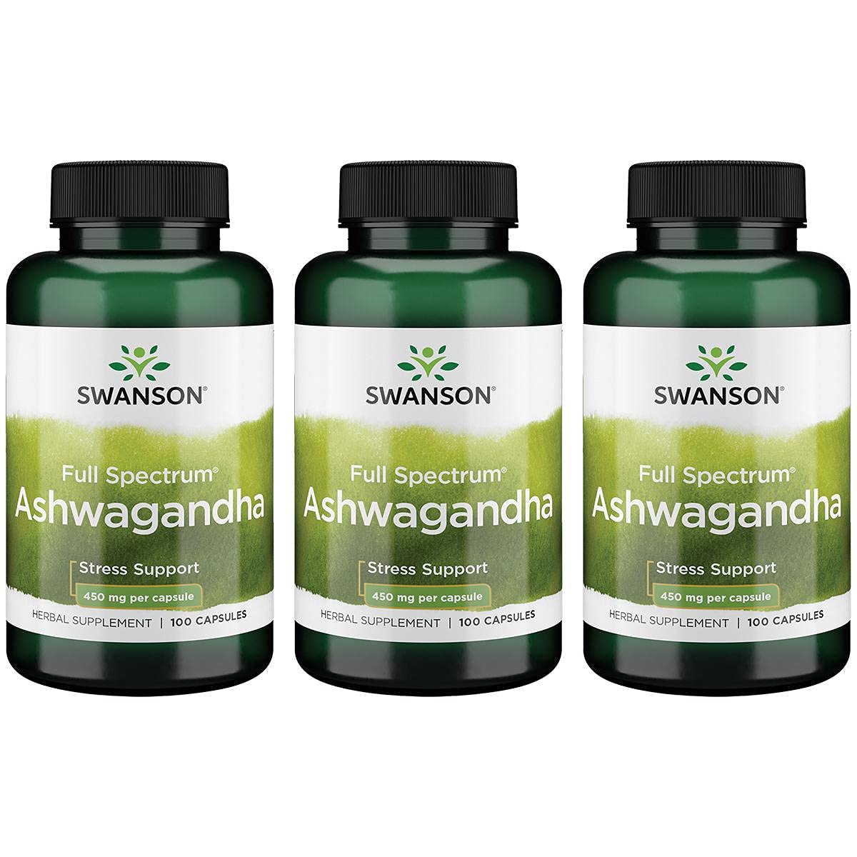 Swanson Ashwagandha 450 mg - 100 Capsules | Natural Stress Relief ...