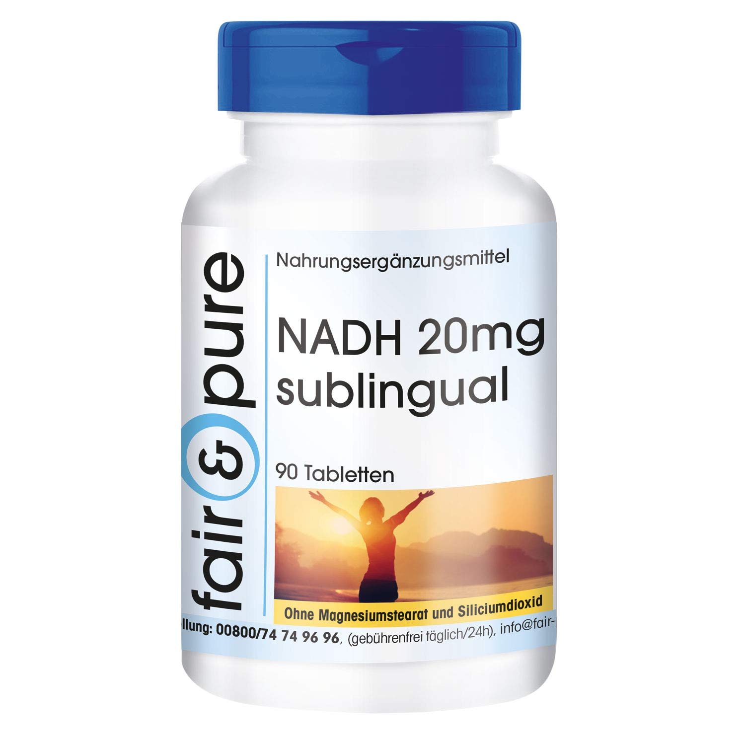 Fair & Pure - NADH Supplement - 20mg - sublingual - 90 Tablets