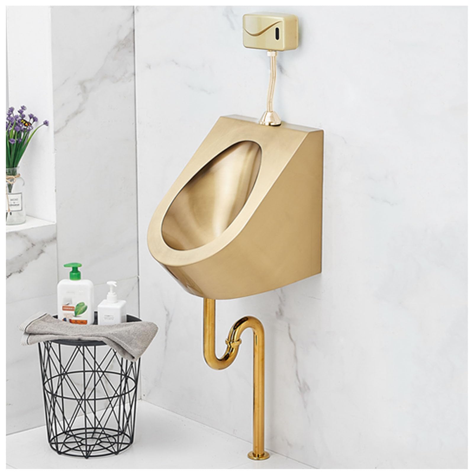 Men's Flushing Urinal Stainless Steel Urinal Commercial Washout High ...