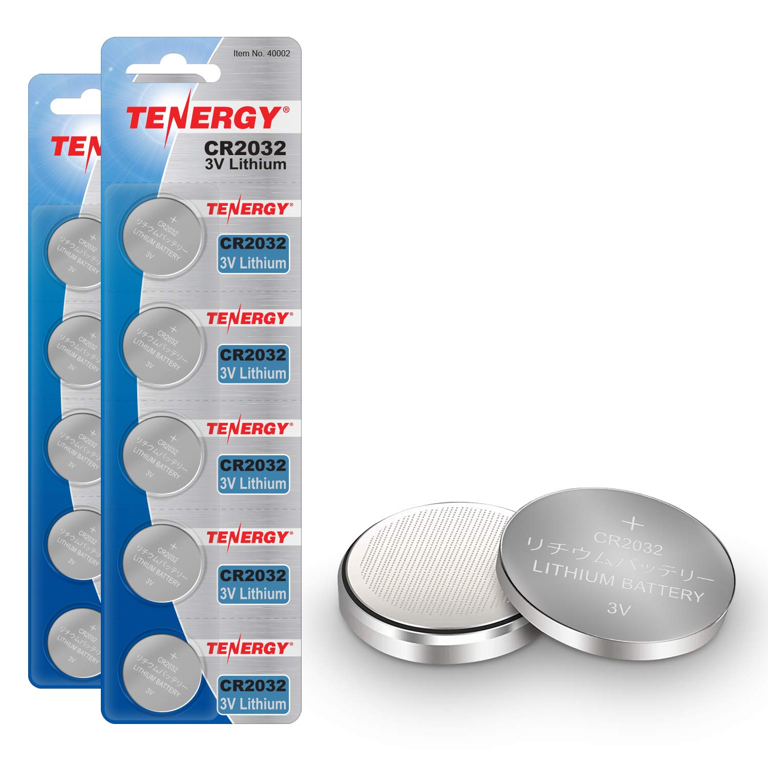 Tenergy 3V CR2032 Batteries, Lithium Button Coin Cell 2032 Battery ...