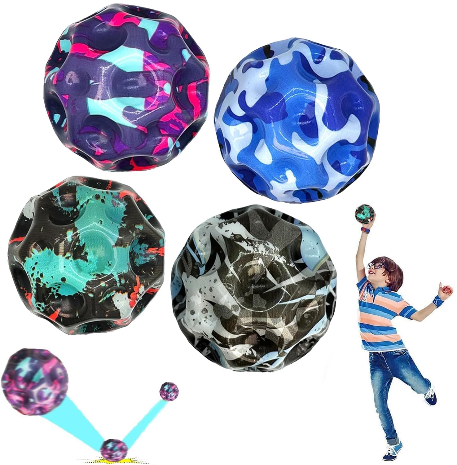 Buy 4-Piece Astro Jump Balls - High Bounce Moon Balls & Bouncy Toys for ...