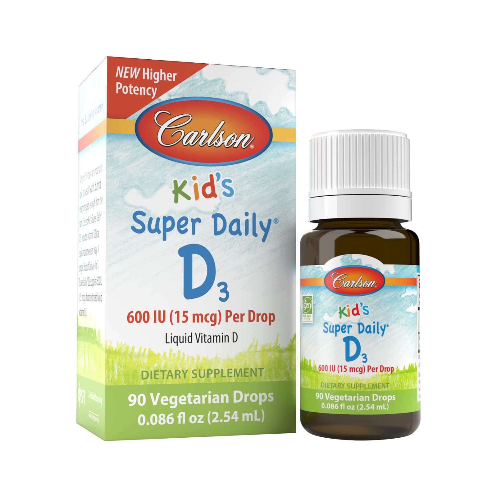 Carlson Kid's Super Daily D3 600 IU Vitamin D Drops - 90 Drops ...