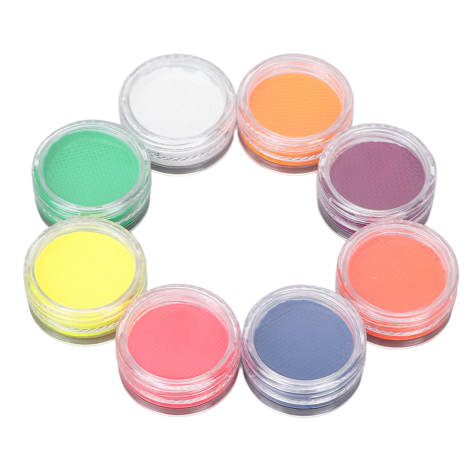 Colorful Fluorescent Face & Body Art Set - 8 Vibrant Make-Up Pigments ...