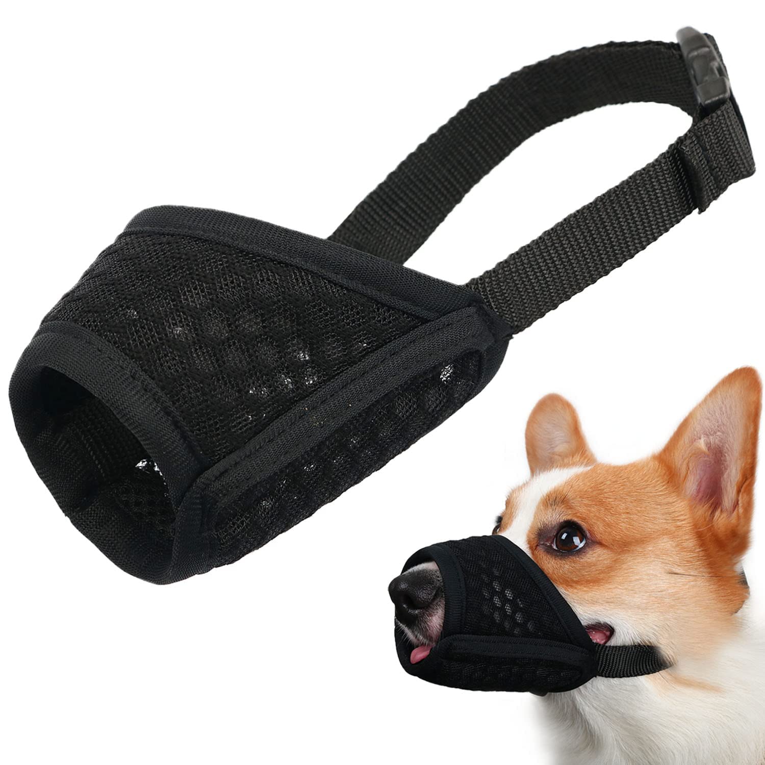 Breathable Dog Muzzle for XXS to XXL - Adjustable Anti-Bite Muzzle for ...
