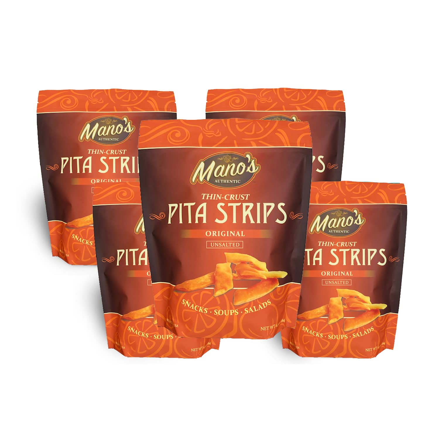 Manos Authentic Pita Chip Strips - Healthy Thin Snackable Bite Sized ...