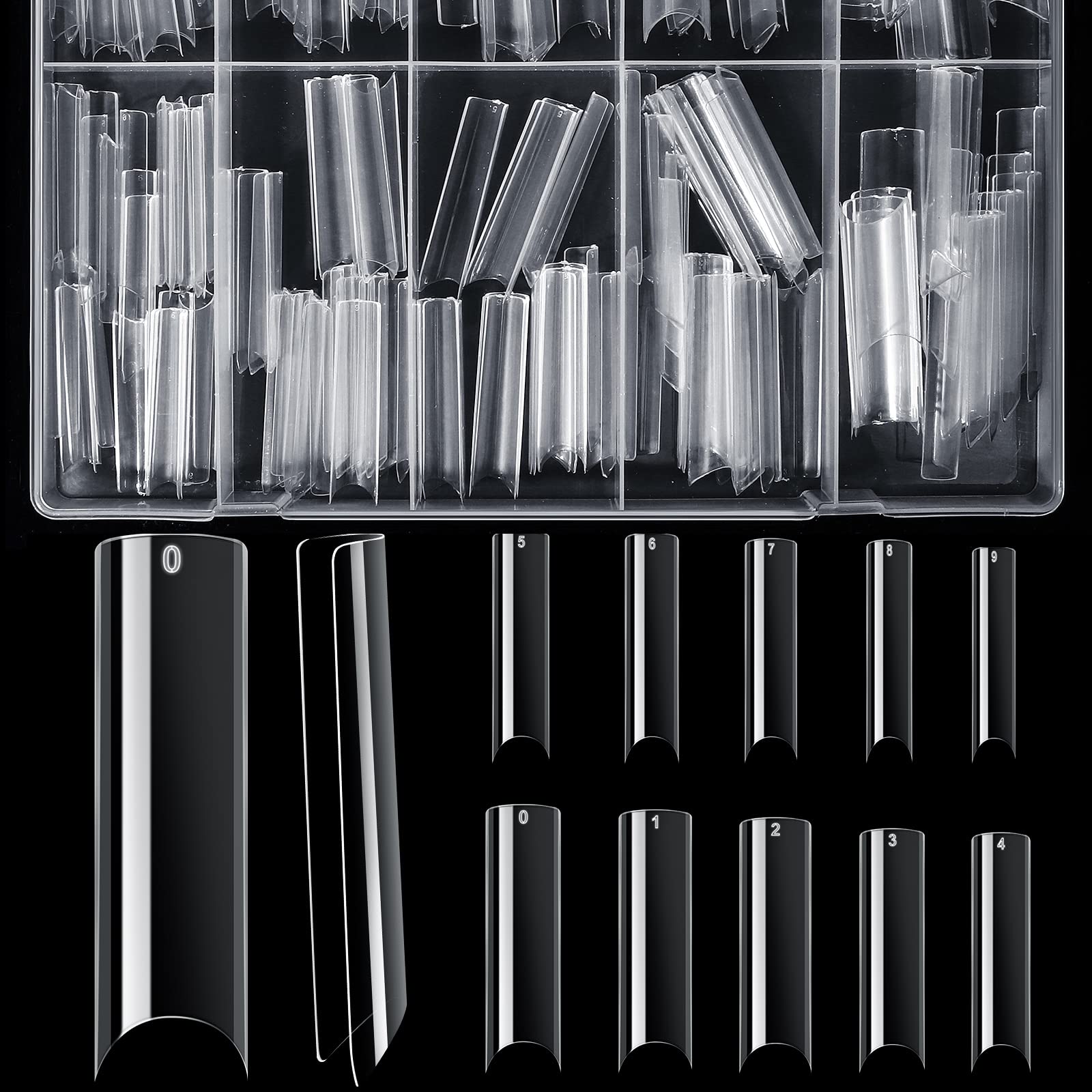 Square Nail Tips C Curve Nail Tips Btartbox 250pcs Xxl Clear Acrylic