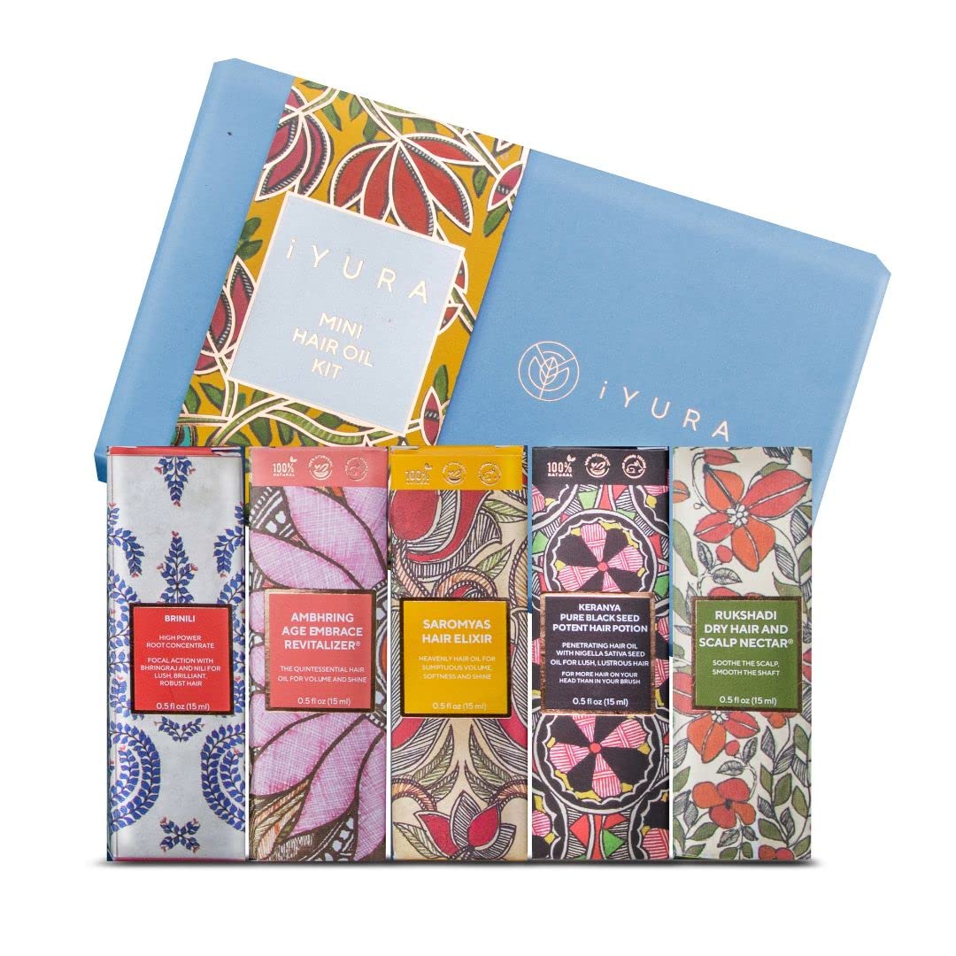 The Ayurveda Experience iYURA Mini Hair Oil Kit 5 Deep Conditioning and ...