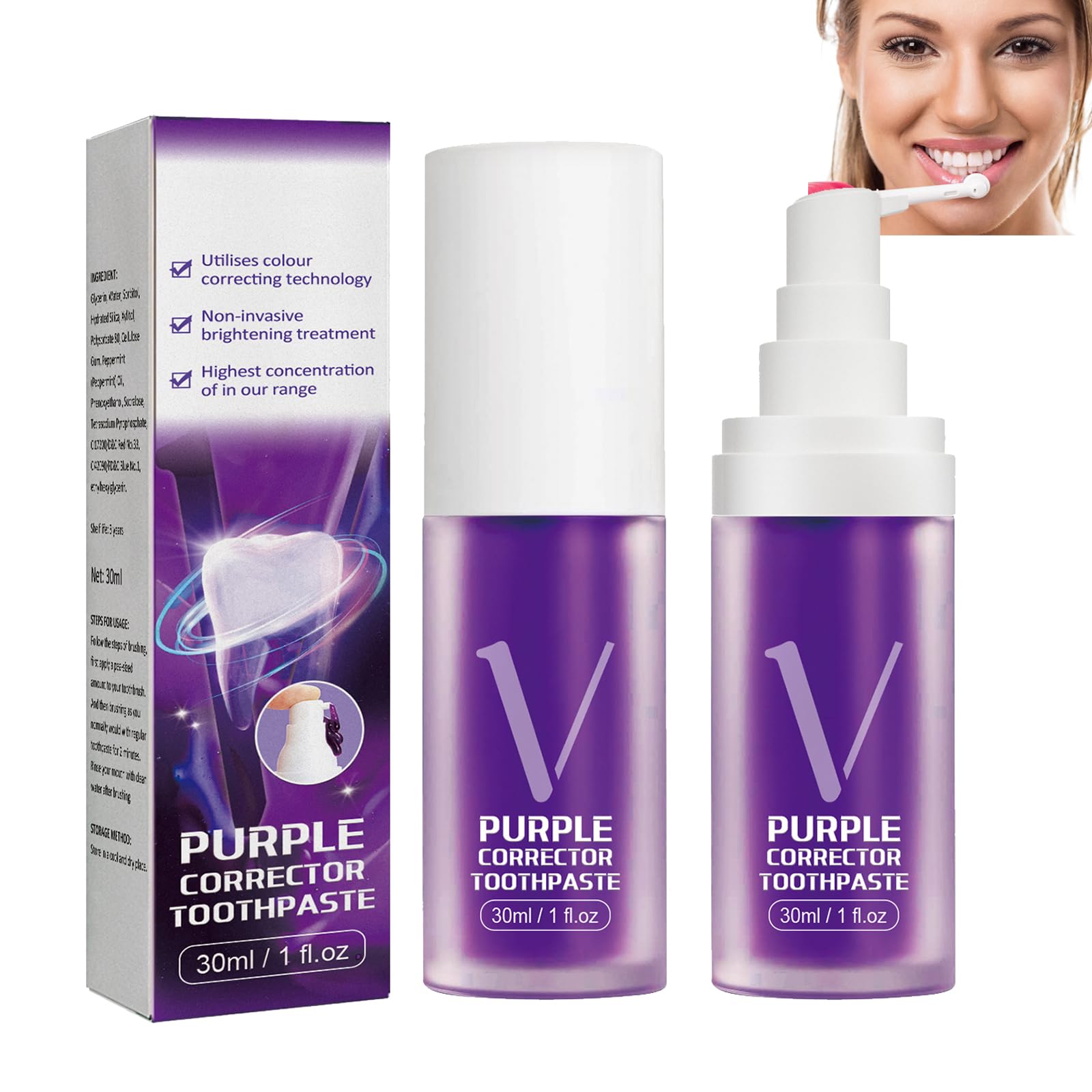 Koahde Purple Tooth Whitening Toothpaste - Achieve Bright White Teeth ...
