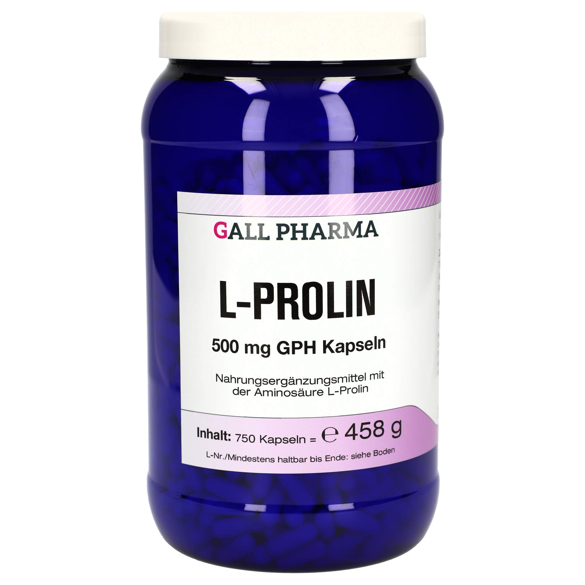 Gall Pharma L-Proline 500 mg Capsules - 750 Count | Buy Premium Dietary ...