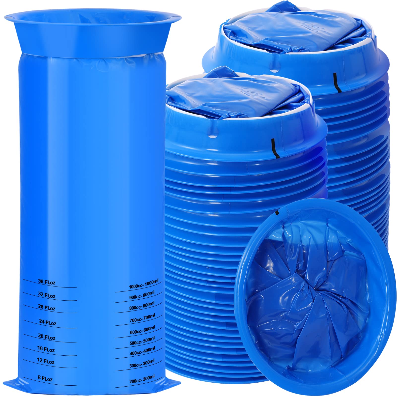 CACASO Vomit Bags 60Pack Blue Emesis Bags Disposable Barf Bags 1000ml ...