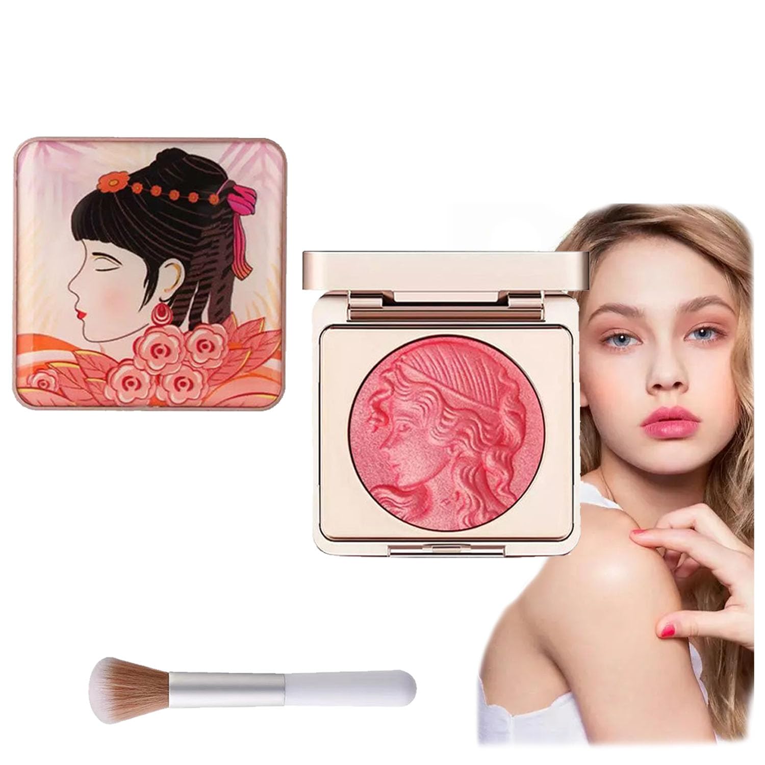 Embossed Girl Blush for Cheeks embossed smooth powder blush palette for ...