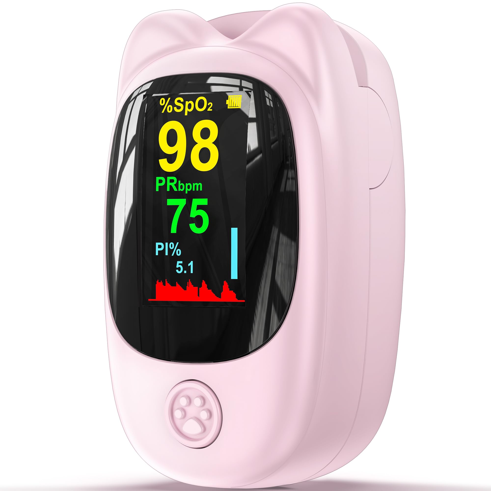Pulse Oximeter for Kids - Cute TFT Display Rechargeable Oxygen Monitor ...