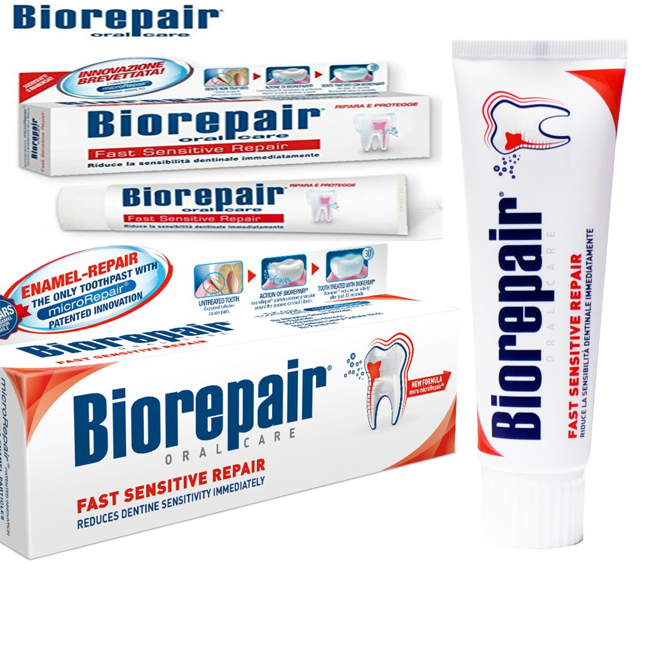 Biorepair Fast Sensitive Repair Toothpaste 75 ml | Soothing Relief for ...