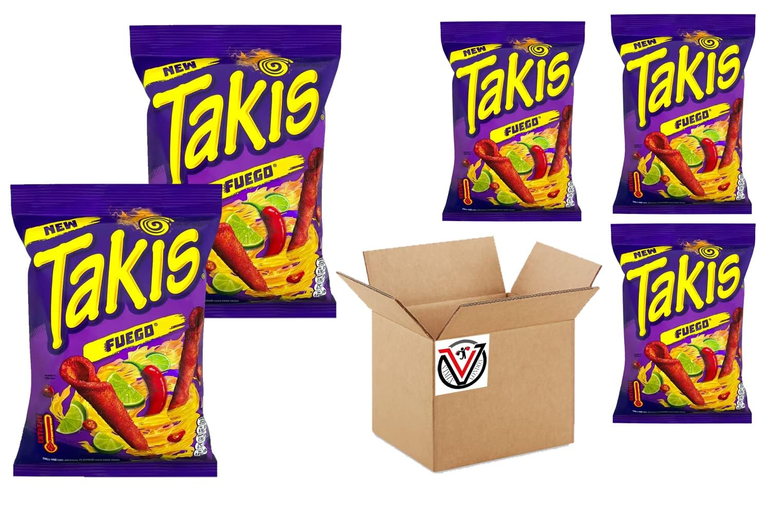 Takis Fuego Corn Chips 02 Bags x 180g + Takis Fuego Corn Chips 03 Bags ...