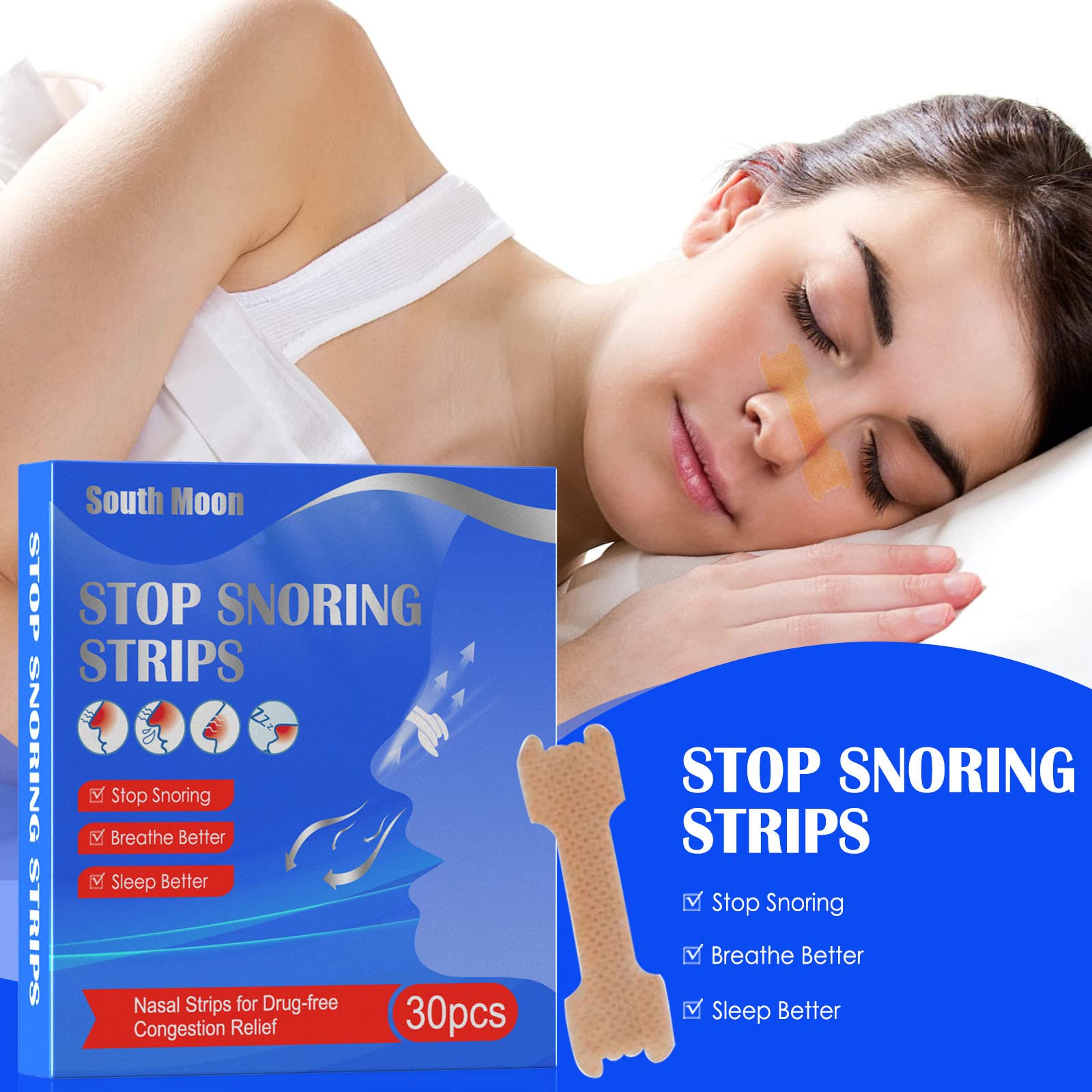 Stop Snoring Instantly with 30PC Nose Stickers - Advanced Anti Snoring ...