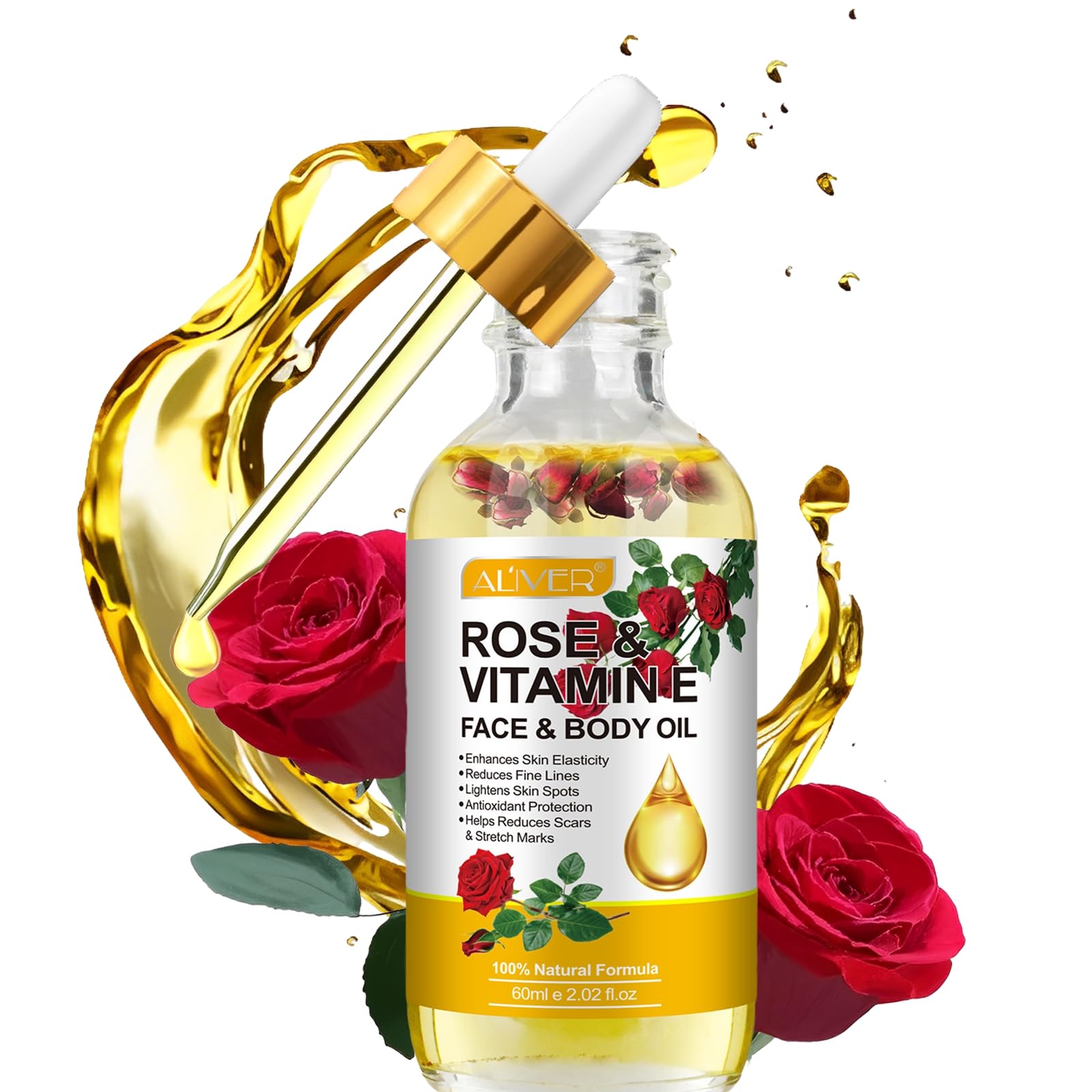 Vitamin E Oil Rose Vitamin E Face & Body Oil for Skin Hair Nails and ...