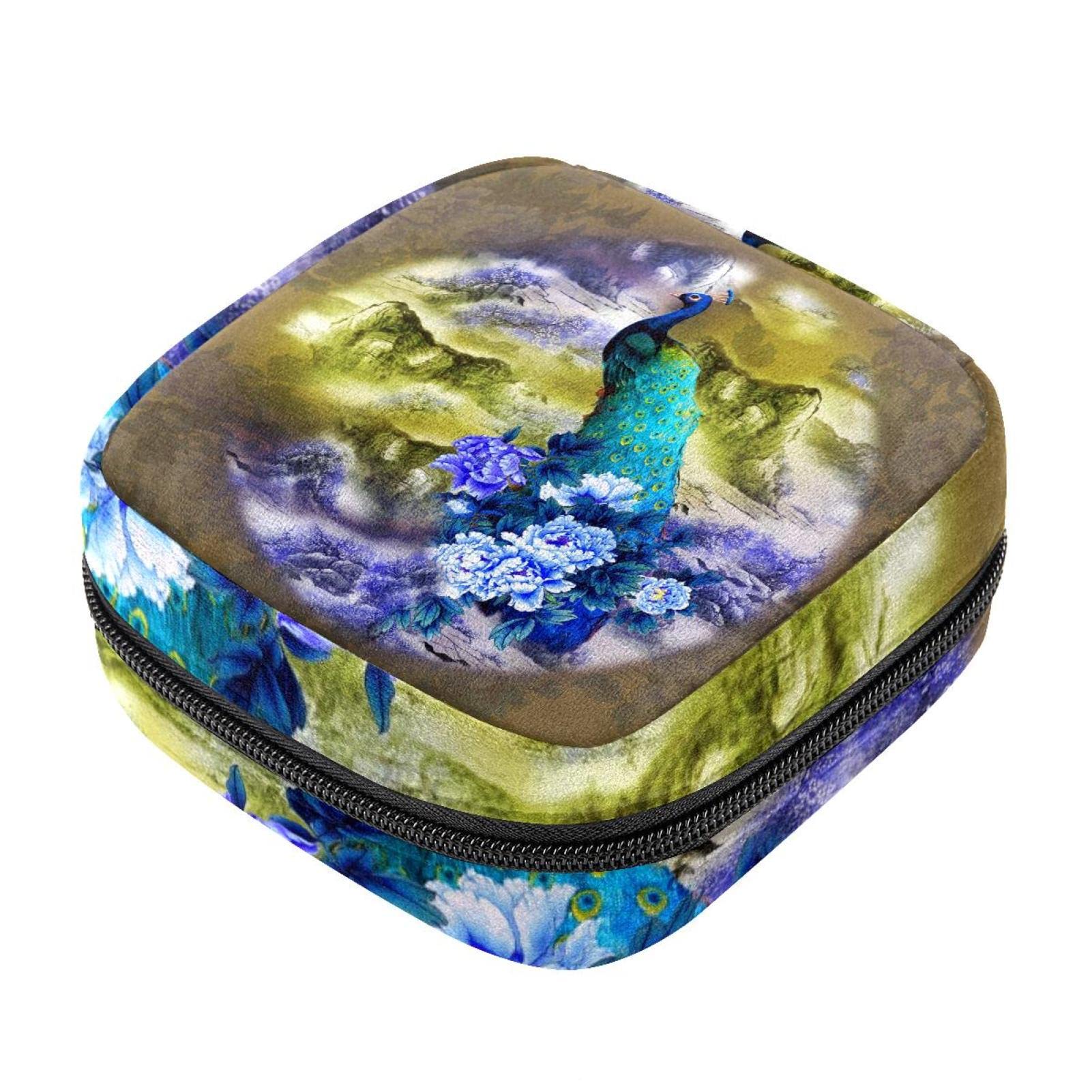 Buy Stylish Menstrual Bag with Zipper for Women & Girls - Peacock and ...