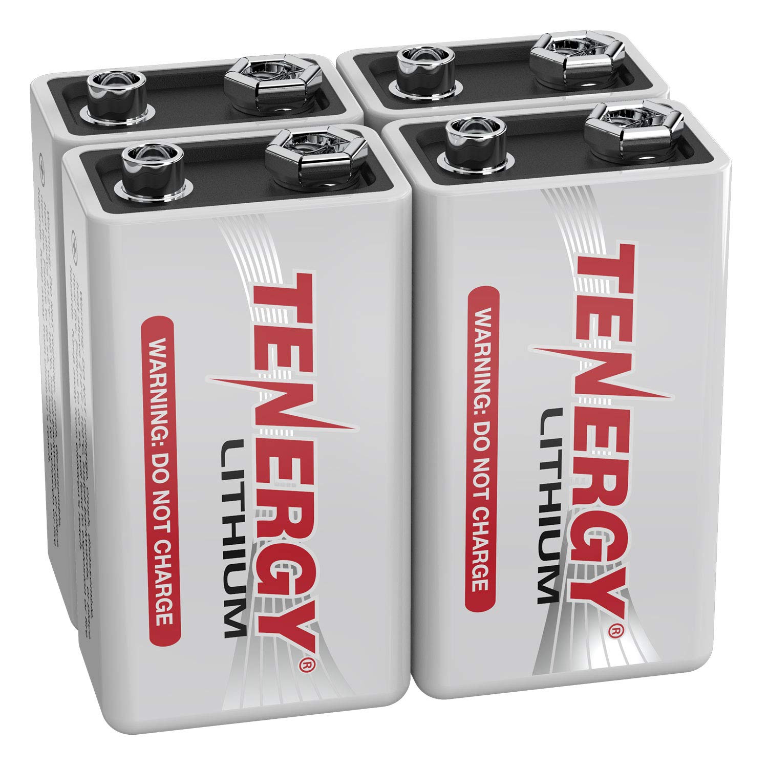Tenergy 9V Lithium Batteries, 1200mah Non-Rechargeable Batteries, 10 ...
