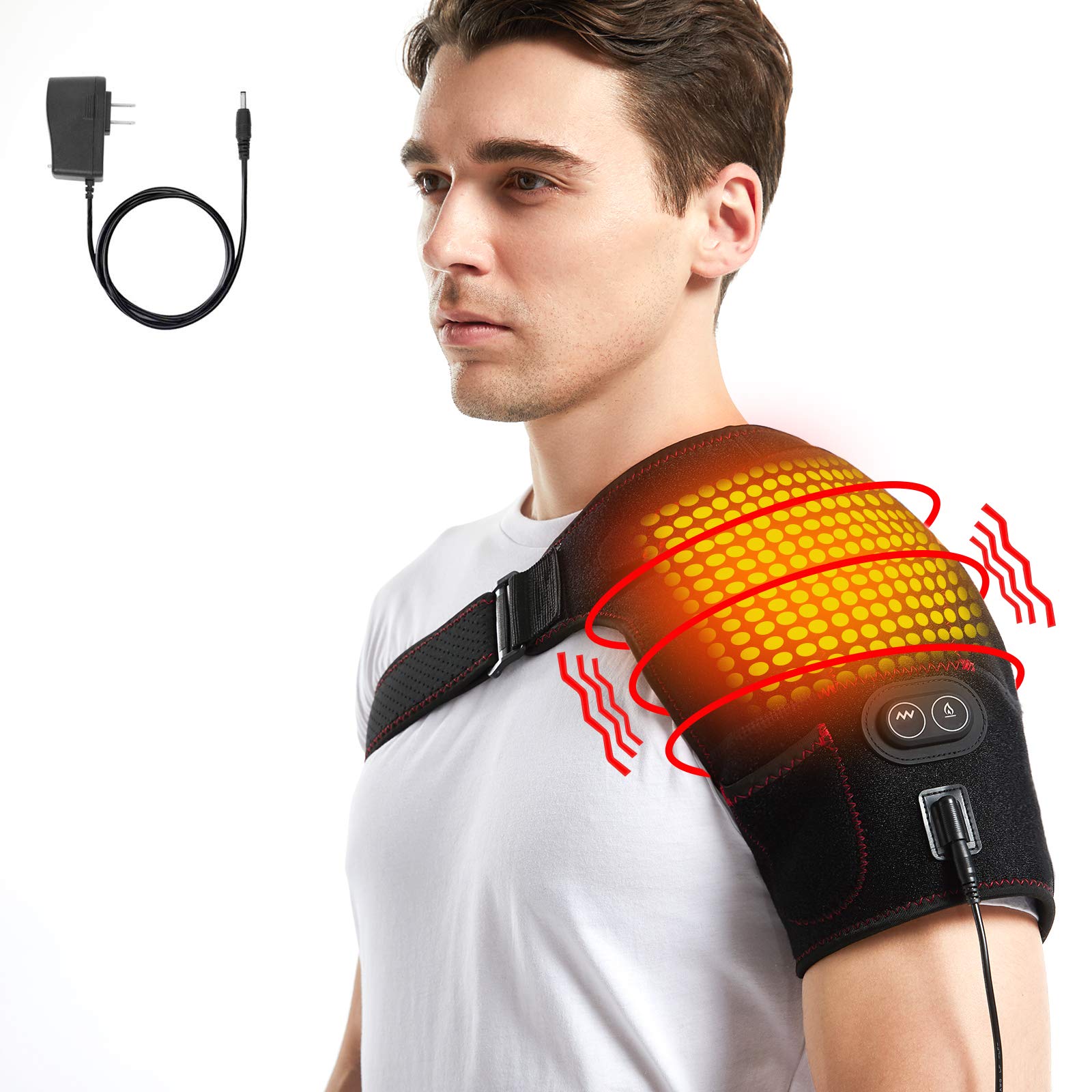 Heated Shoulder Wrap With Massage Electric Shoulder Massager Heating Pad For Frozen Shoulder
