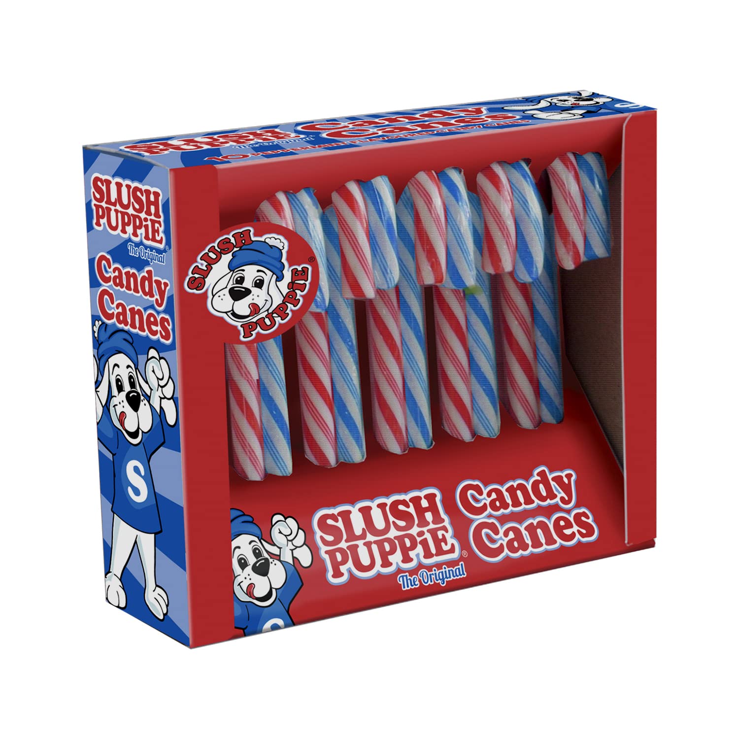 SLUSH PUPPY CANDY CANES - Blue Raspberry And Cherry Flavour Candy Canes ...