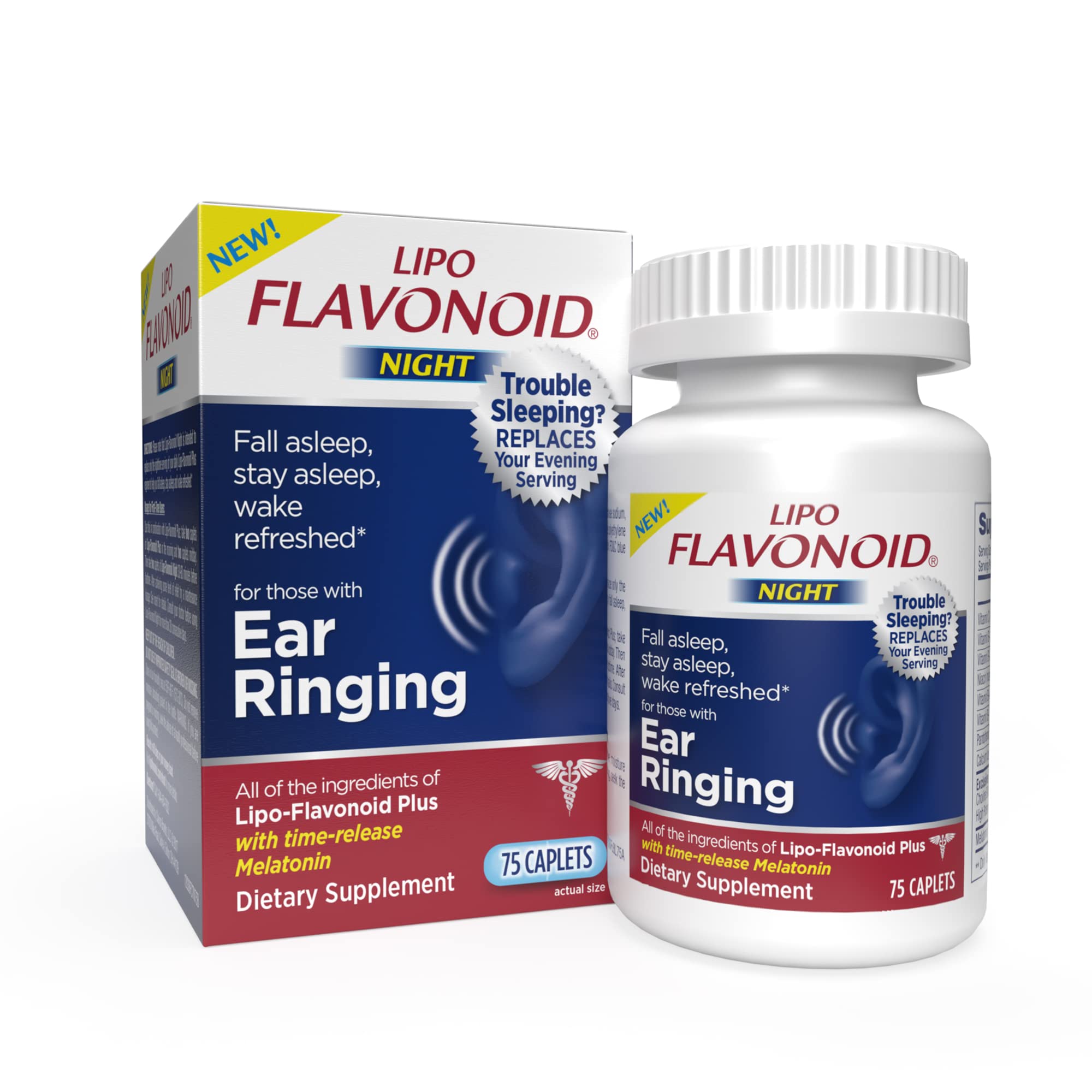 Lipo-Flavonoid Plus Ear Health Supplement 75ct - Improve Hearing & Ear ...