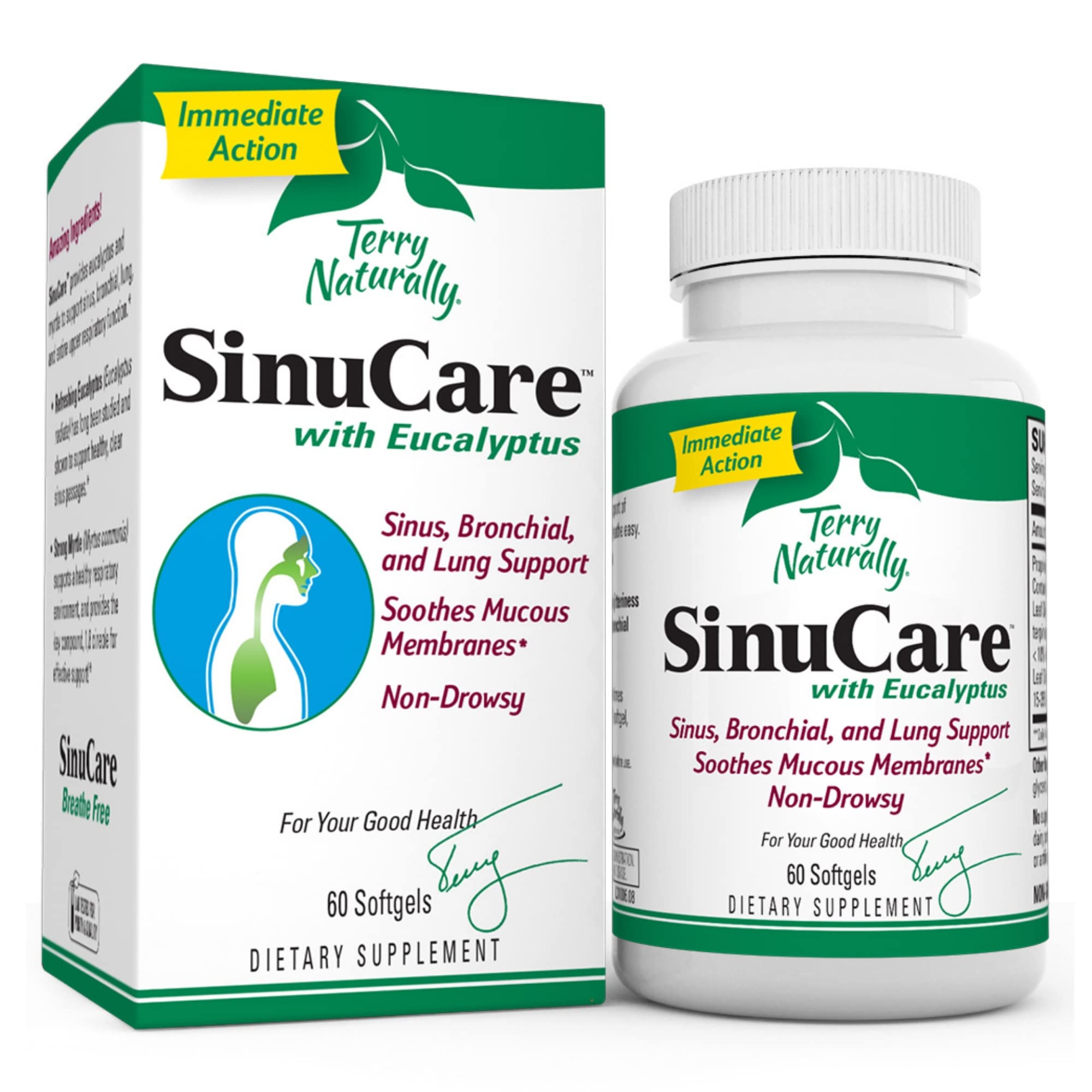 Terry Naturally SinuCare 320 mg - Eucalyptus & Myrtle Oil Softgels | 60 ...