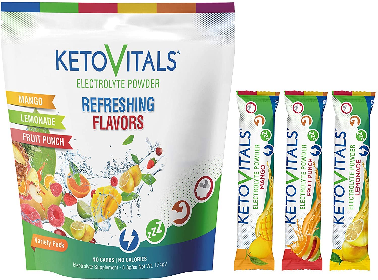 Keto Vitals Original Electrolyte Powder Stick Packs | Keto Friendly ...