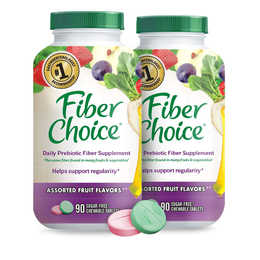 Fiber Choice Daily Prebiotic Fiber Chewable Tablets Assorted Fruit 90 ...