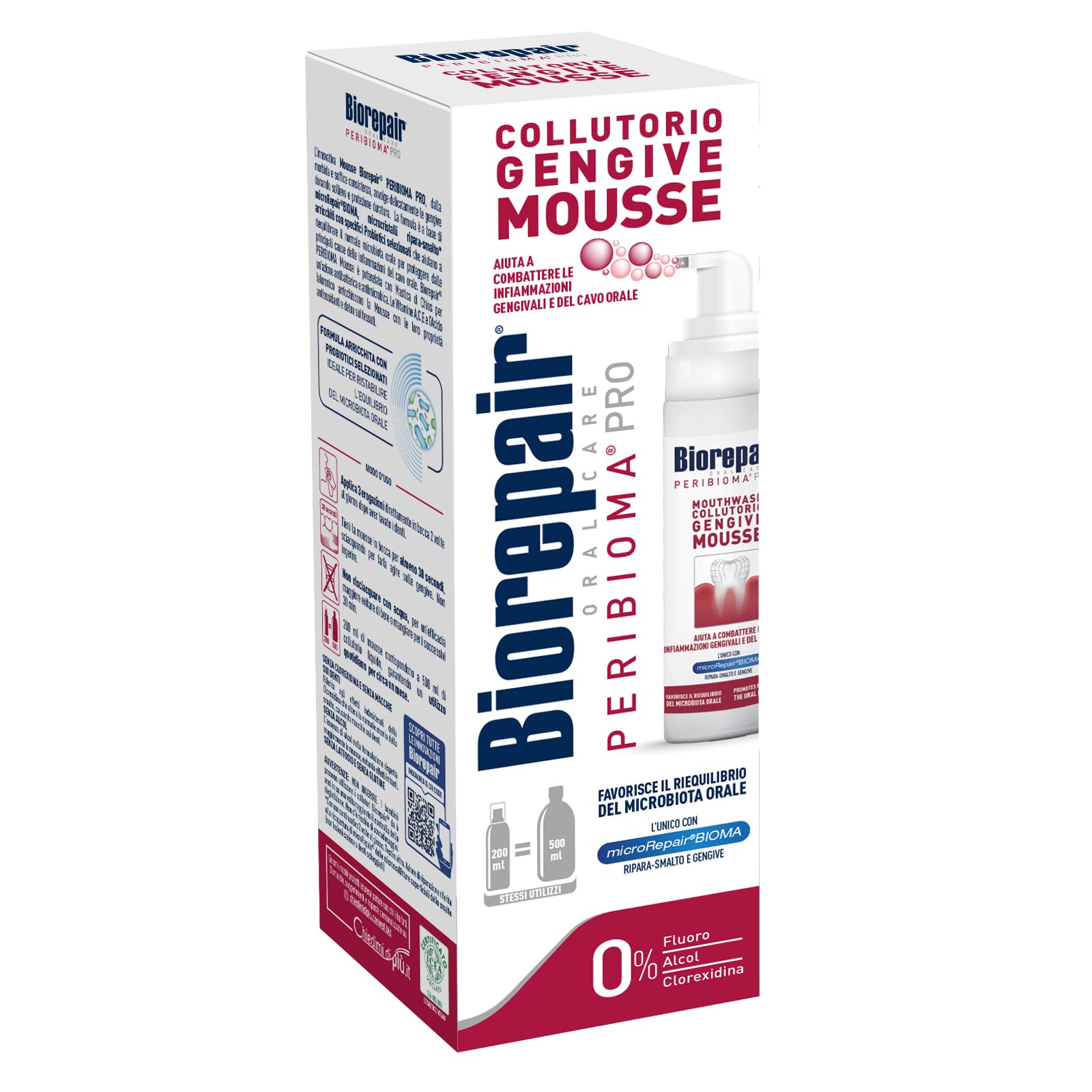 Biorepair Peribioma Mousse Mouthwash 200ml | Antibacterial Oral Hygiene ...