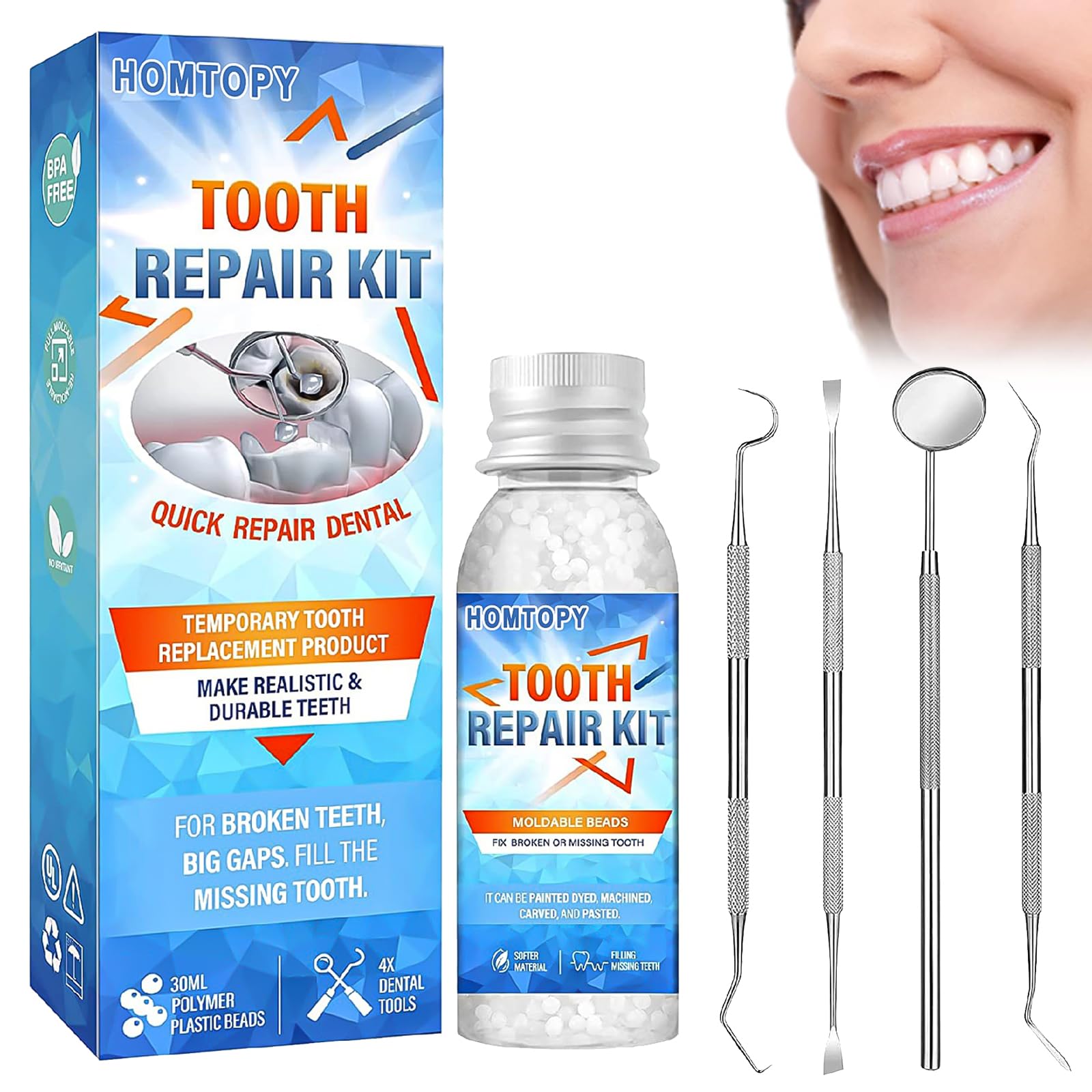 Tooth Repair Set | DIY Dental Adhesive for Dentures & Temporary Repairs ...