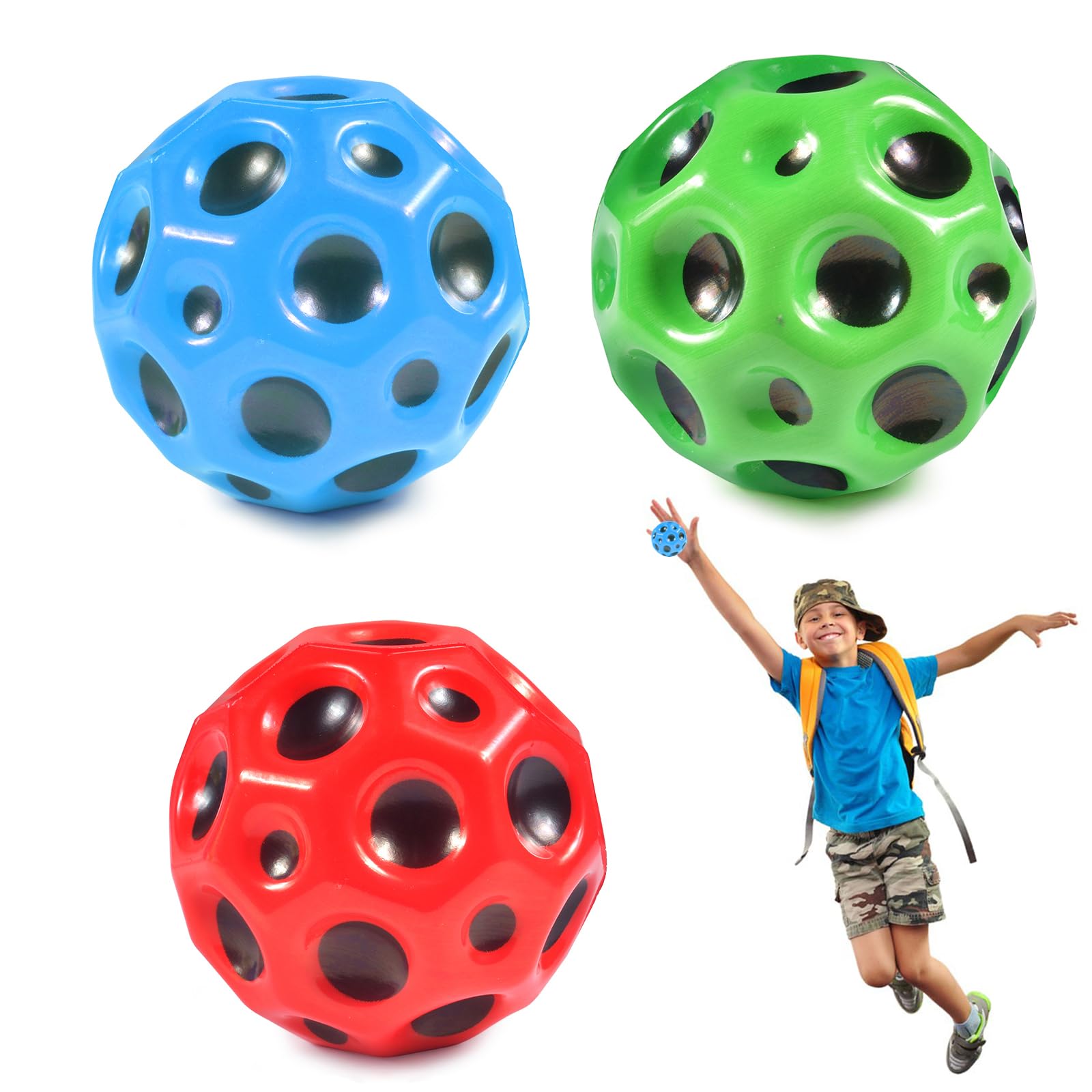 3 Pieces Astro Jump Balls - 7cm Moon & Space Bounce Balls for Kids ...