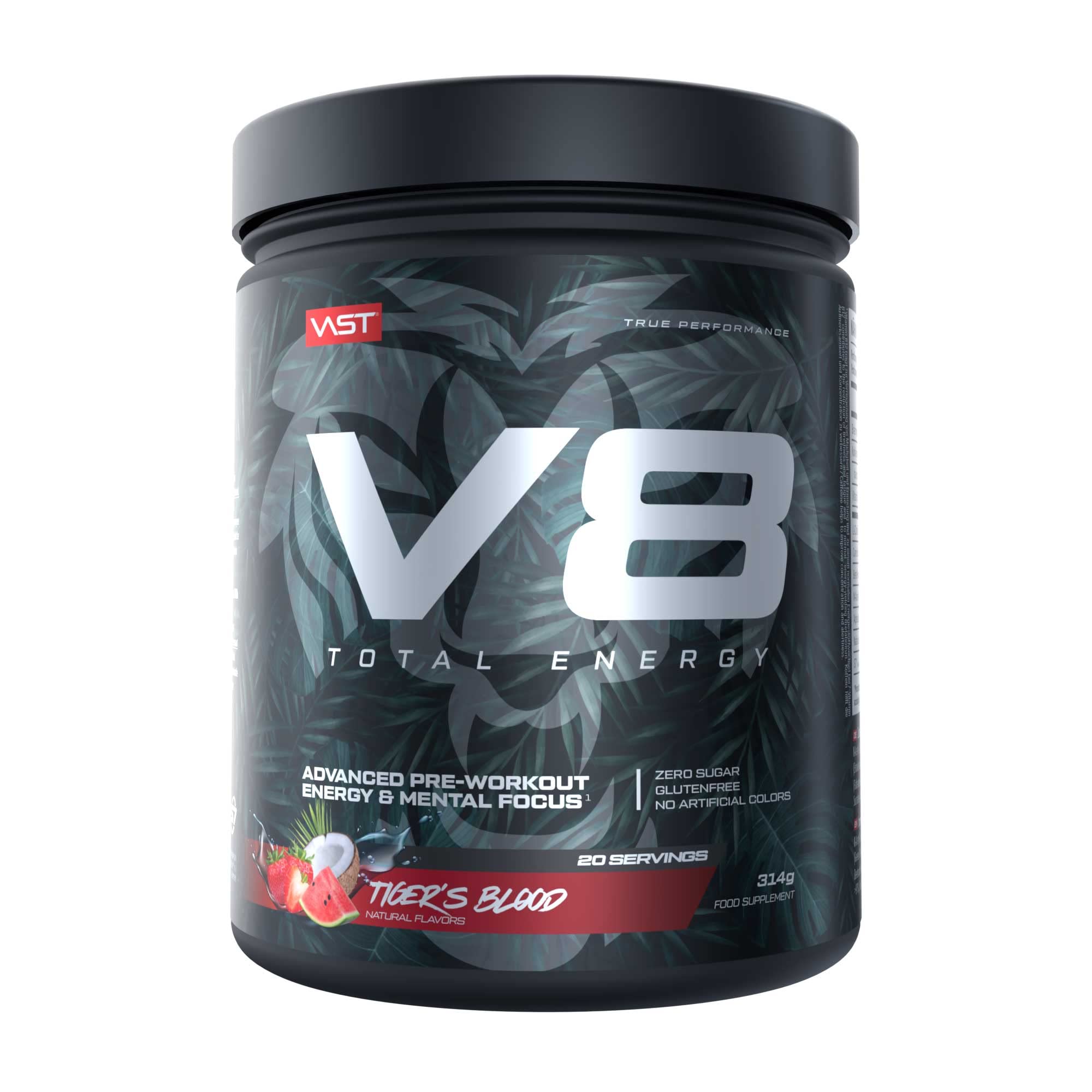 V8 Total Energy Pre Workout Booster - Vegan Sugar-Free Carnosyn ...