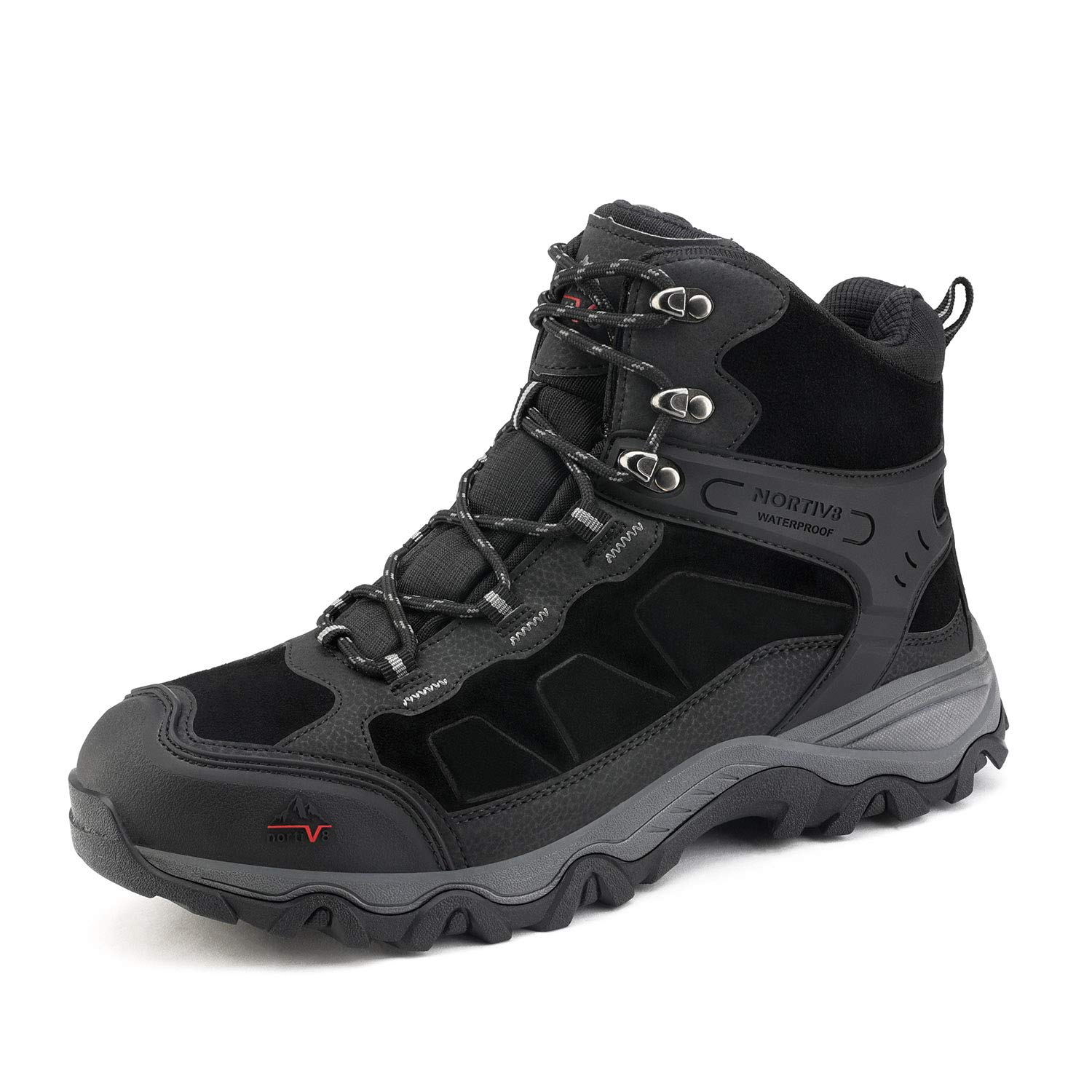 NORTIV 8 Men s Waterproof Hiking Boots Outdoor Mid Trekking Backpacking Mountaineering Shoes 11 Black