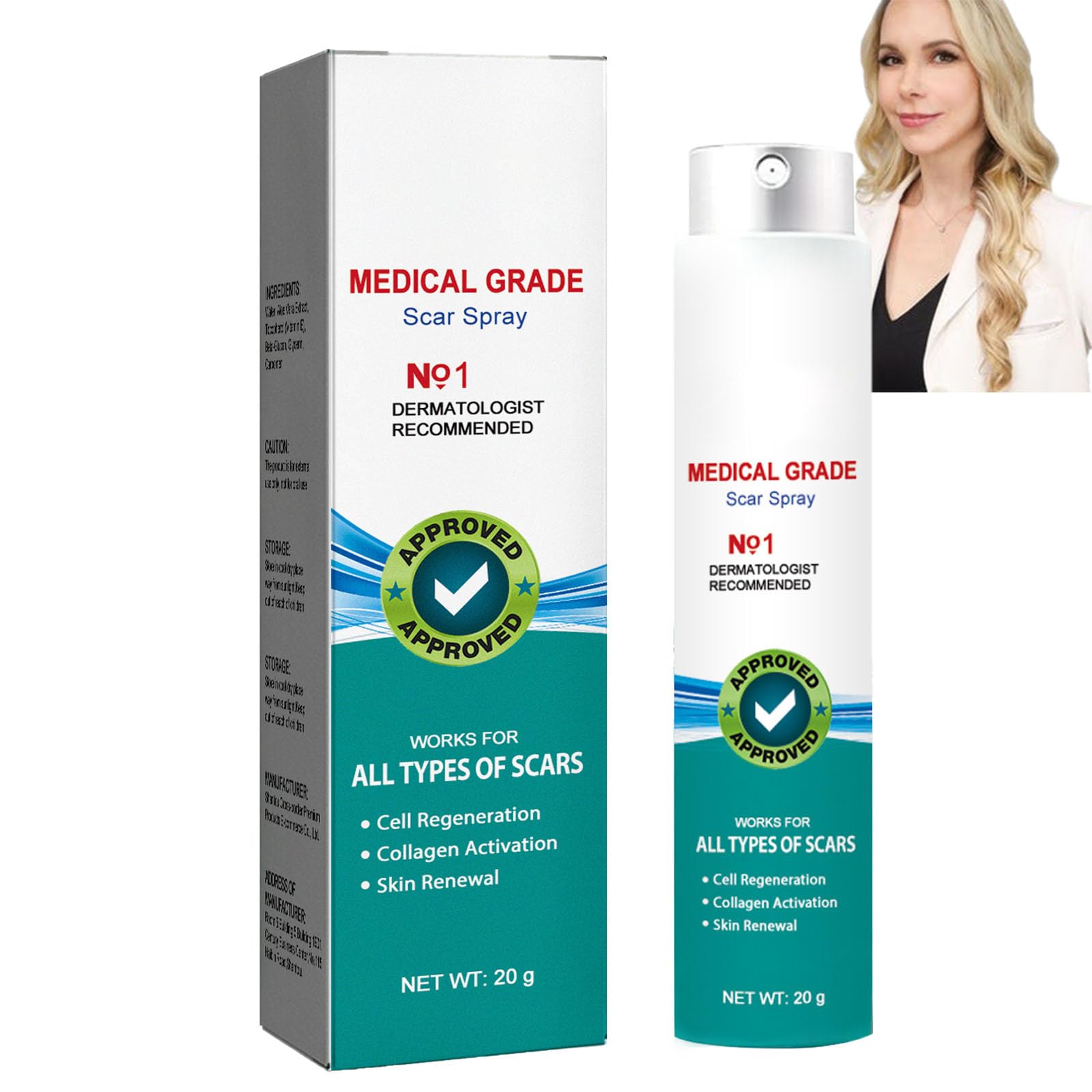 Lukcr Scar Spray 20g Scar Spray Multipurpose Scar Remove Scar Removal ...