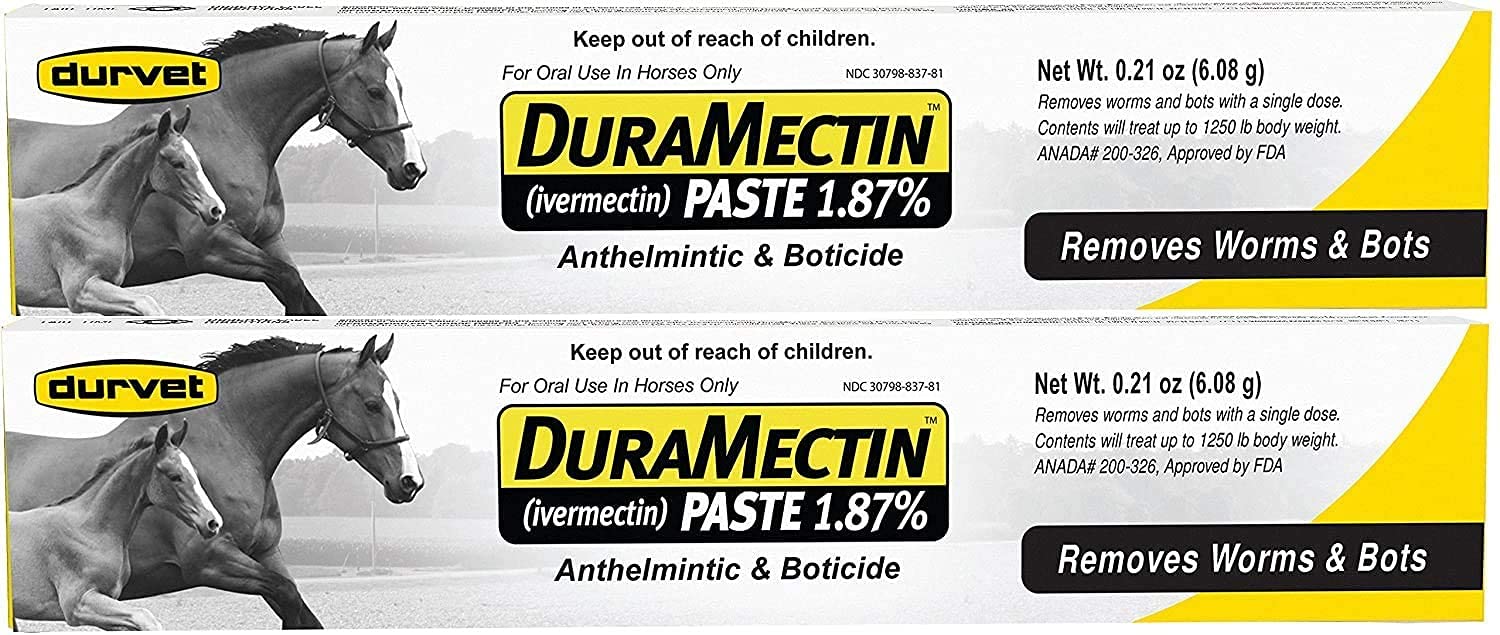 Duramectin Ivermectin Paste 1.87% Horse Wormer (2 Tubes)