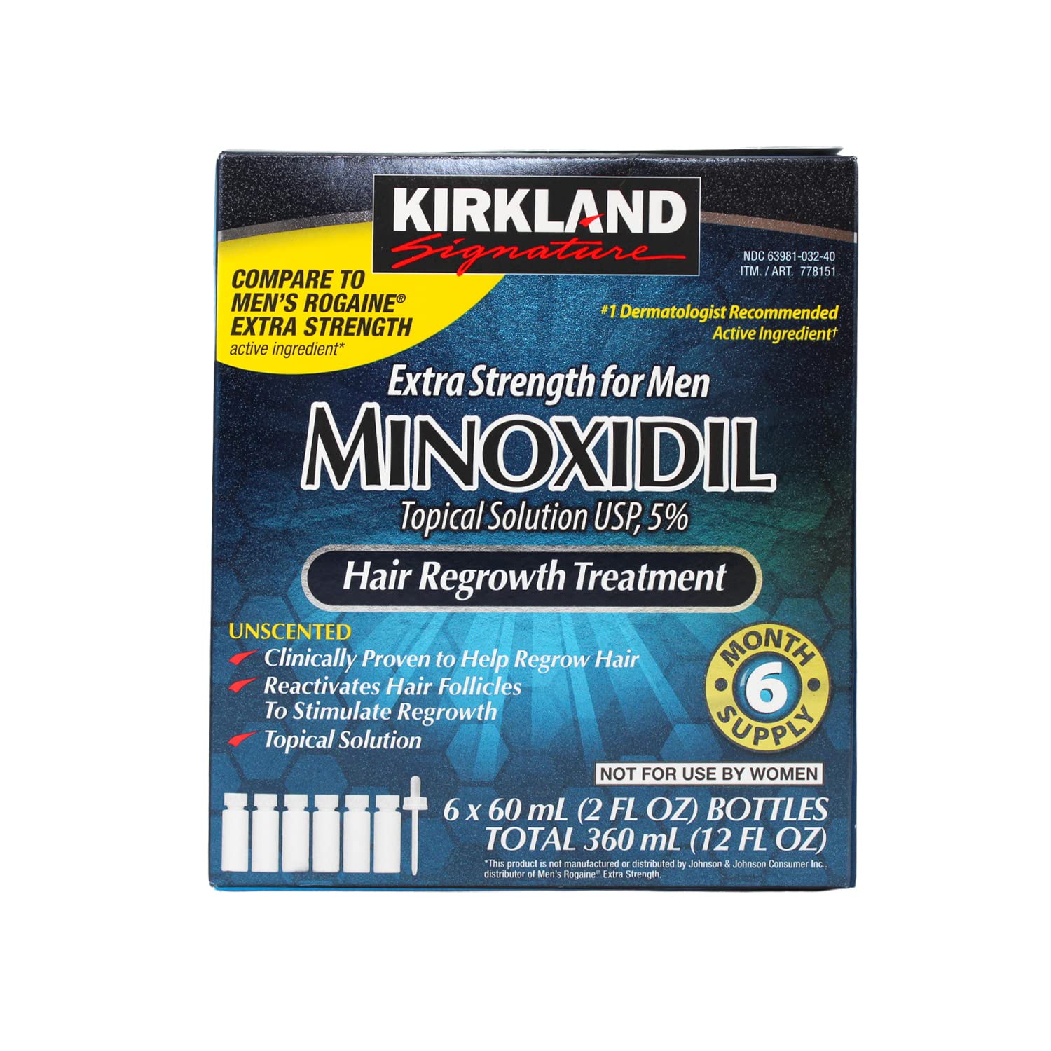Kirkland Signature Men s 5 Minoxidil Hair Regrowth Treatment 6 Month Supply