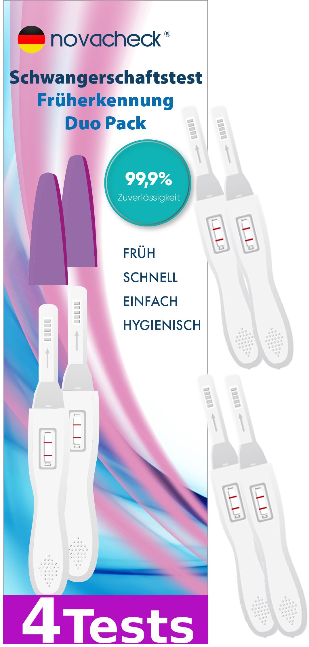 Buy NOVACHECK Pregnancy Test Set of 4 | 99.9% Reliability | Early ...