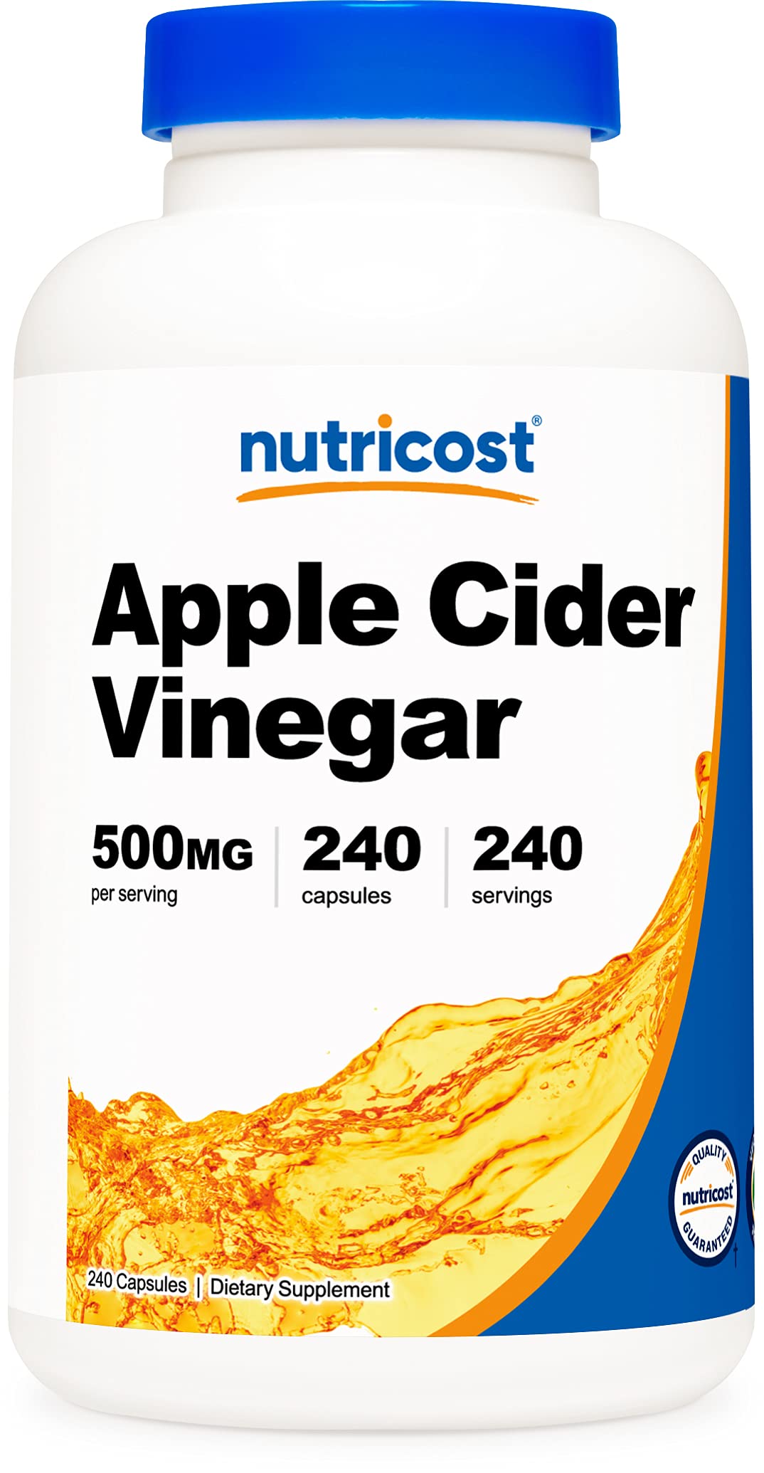 Nutricost Apple Cider Vinegar 500mg 240 Capsules Premium Health