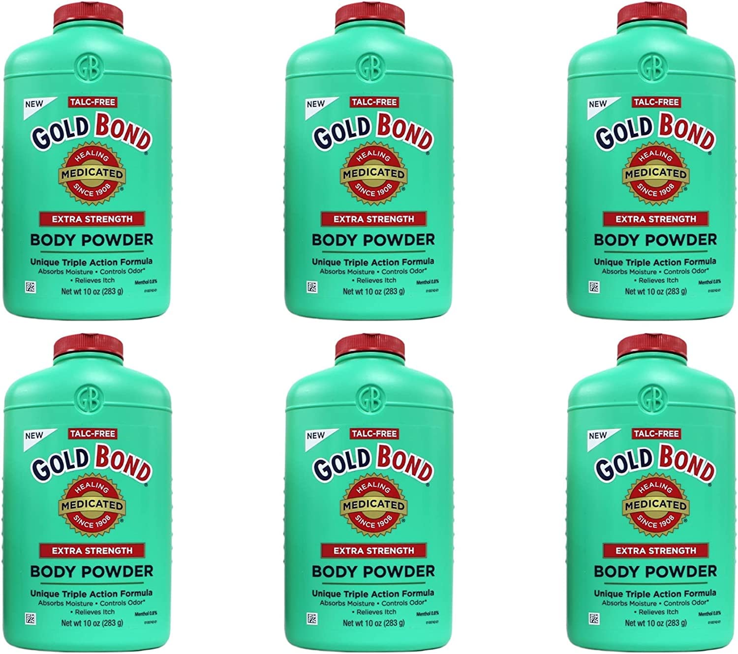 Gold Bond Body Powder Medicated Extra Strength - 10 oz Pack of 6 Talc-Free