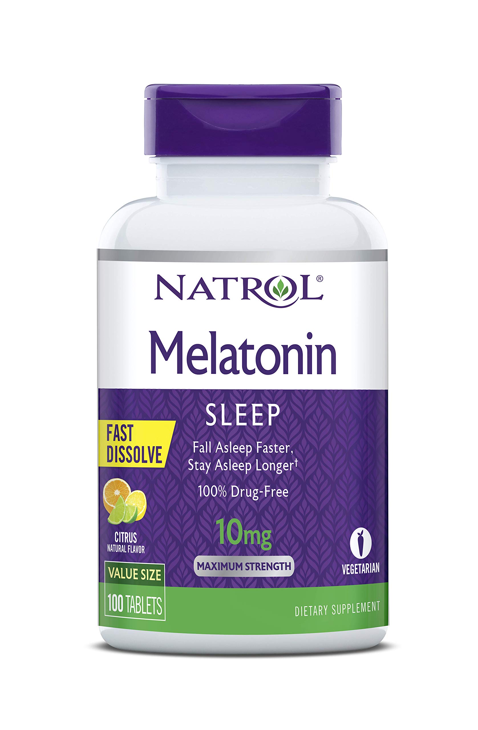 Buy Natrol Melatonin Maximum Strength 10mg Citrus - 100 Tablets for ...