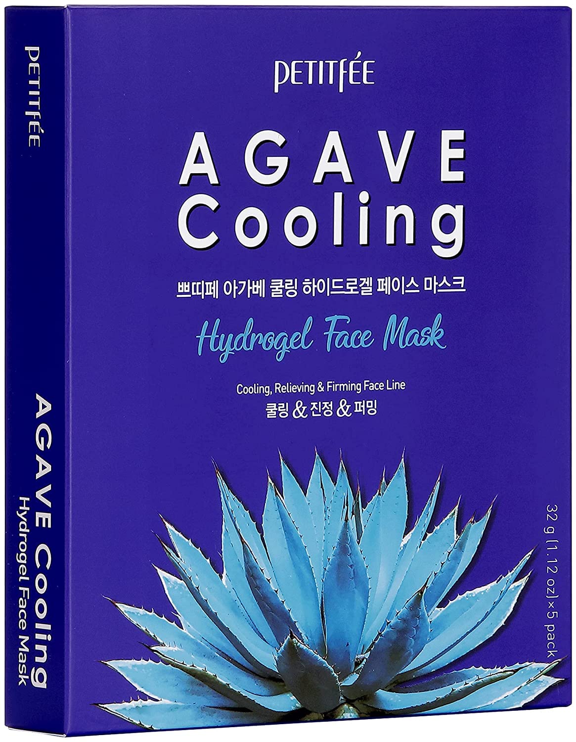 Buy Petitfee Agave Cooling Hydrogel Face Mask 5ea Hydrating & Soothing ...