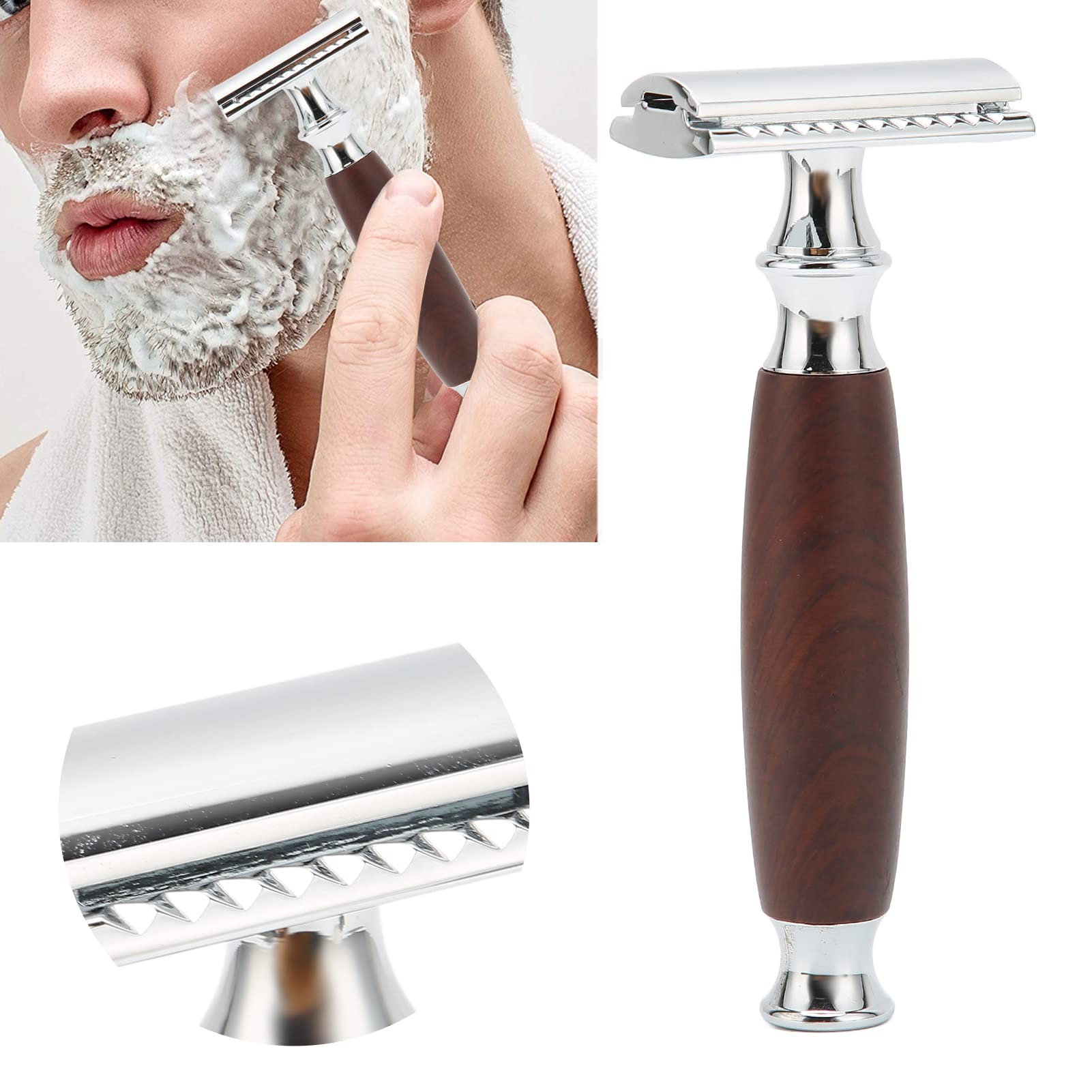 Premium Zinc Alloy Razor Planer for Men - Classic Wooden Handle Travel ...