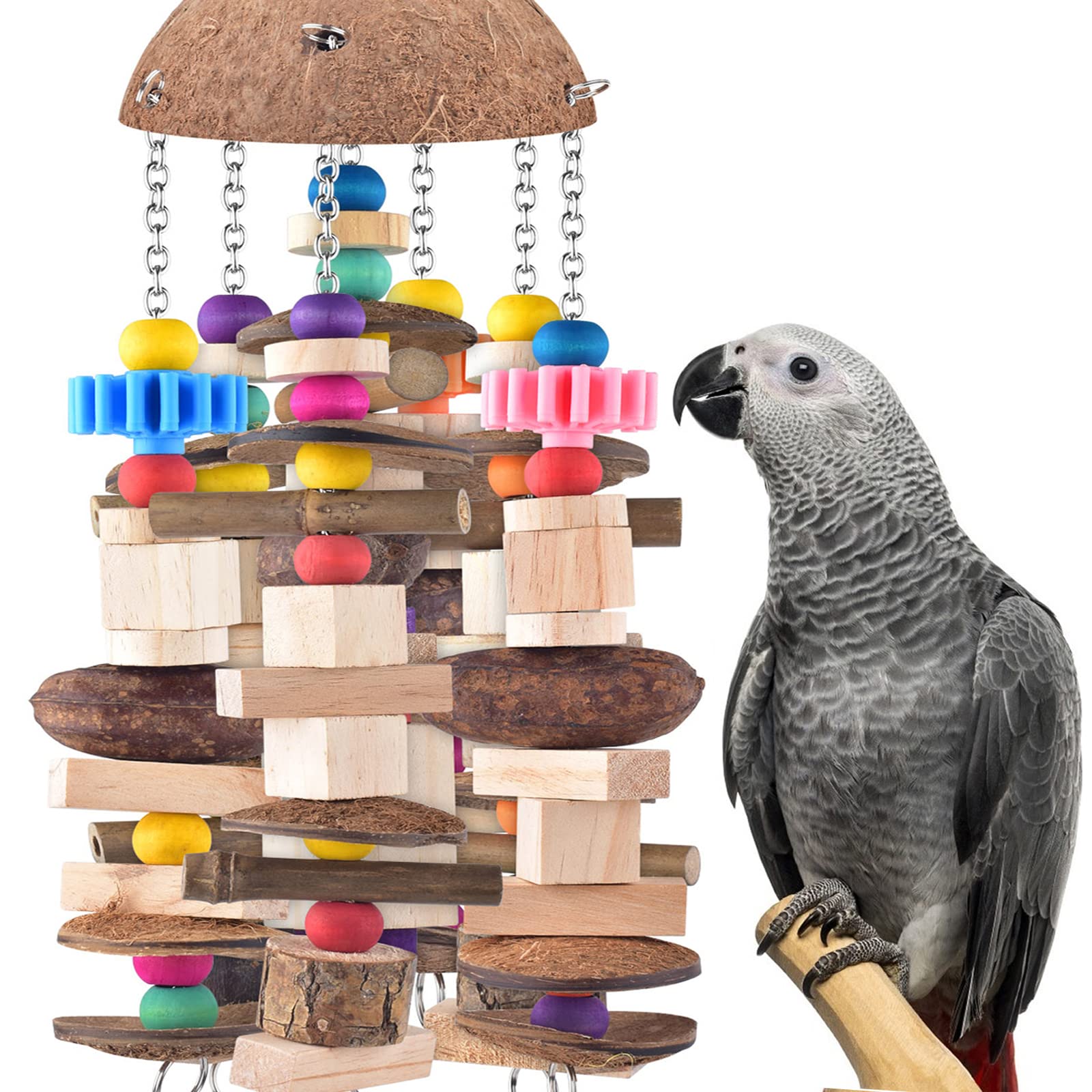 Parrot Pile Up Ebaokuup Bird Block Knots Tearing Toy -Natural Corn Cob ...