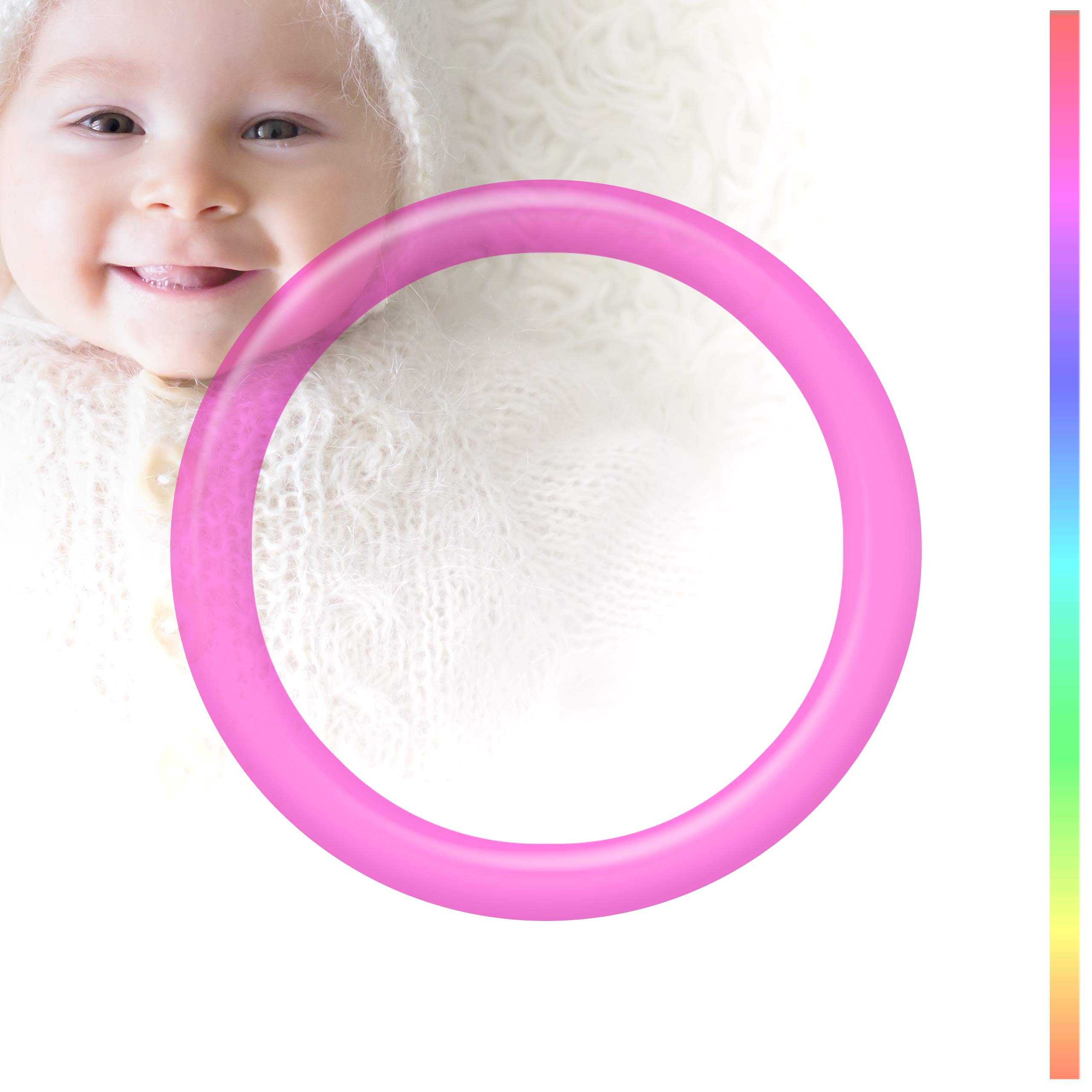 Shop Pink-Transparent Silicone O-Ring Pacifier Adapter & Chain ...
