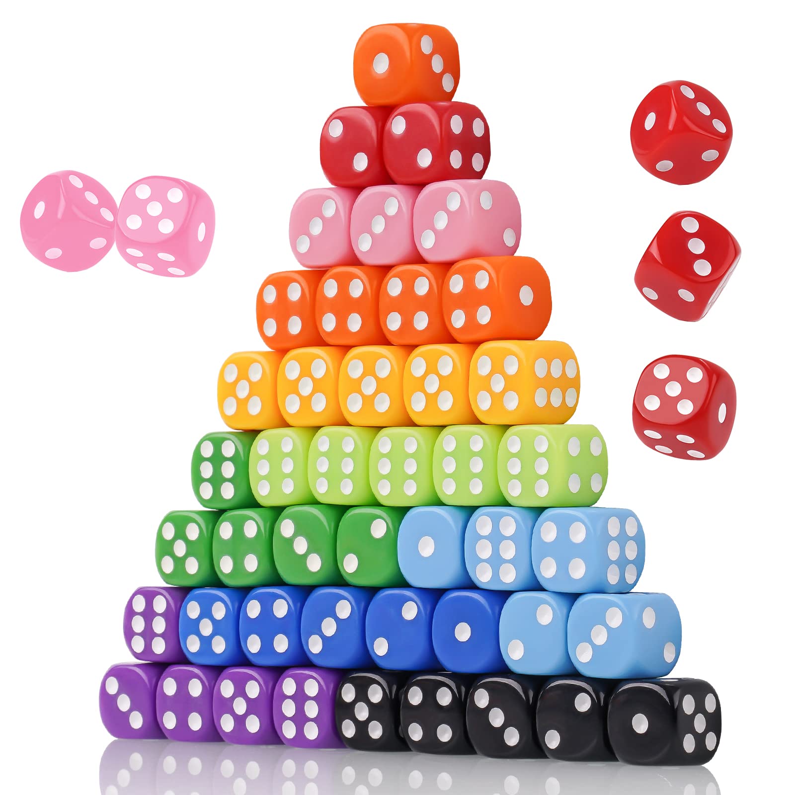 NiToy 16MM 50PCS Vintage Color Dice Set - Perfect for Board Games ...