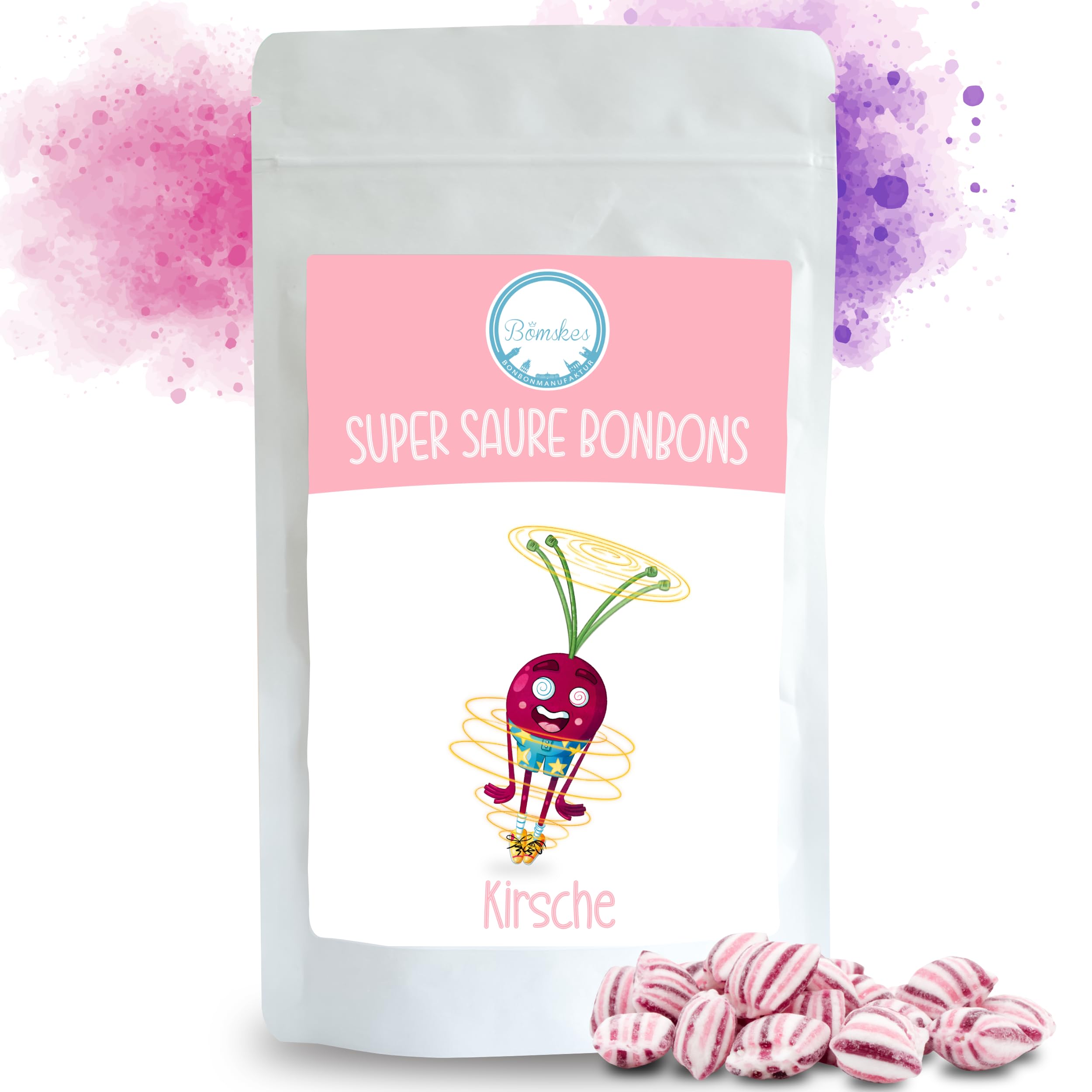 B mskes Super Sour Bonbons 180g - Extremely Acidic Sour Cherry Candy ...