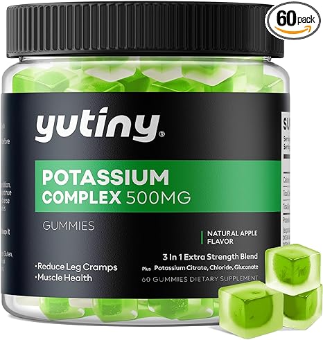 Potassium Supplement 500mg 3 in 1 Potassium Complex Gummies Chewables ...