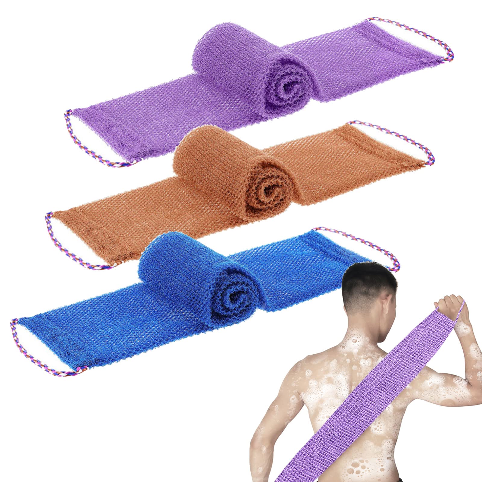 VIKSAUN 3-Piece Shower Sponge Set - Soft & Durable Bathing Sponges for ...